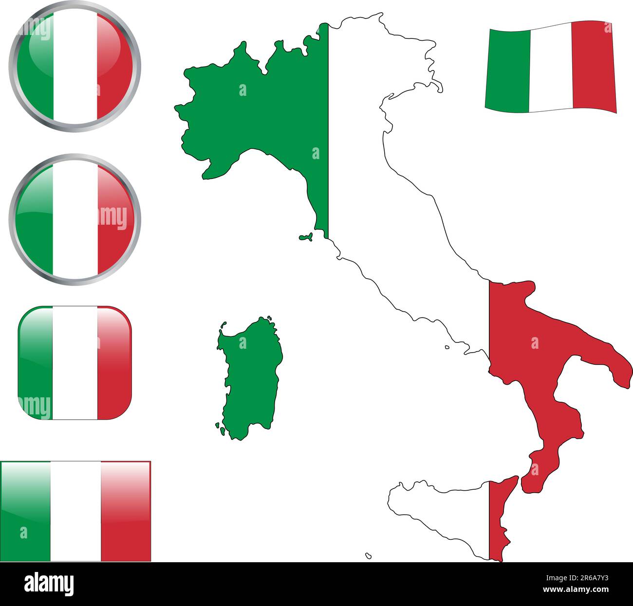 Italy flag buttons - vector Stock Vector Image & Art - Alamy
