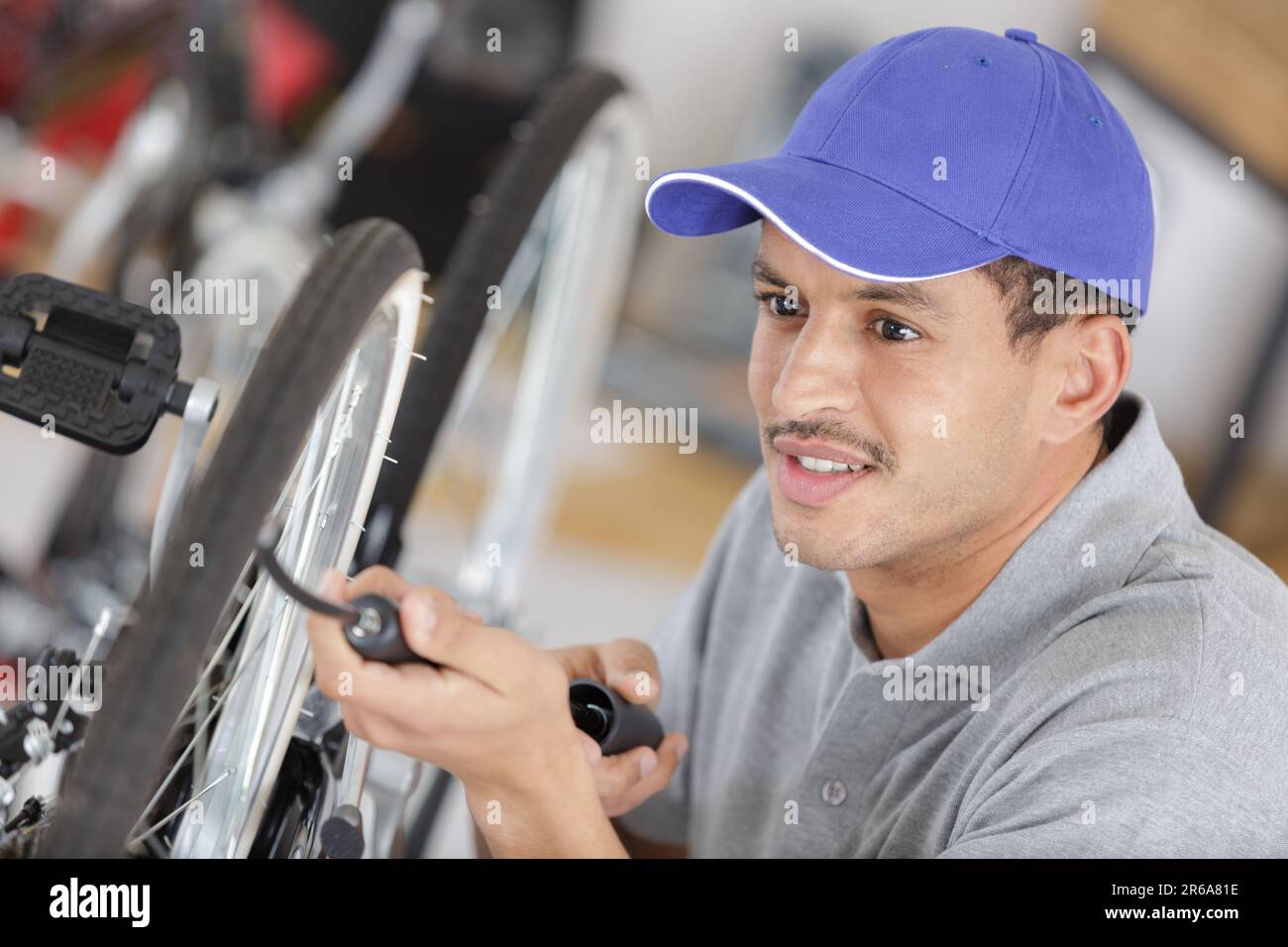 Inflating the tire of a bicycle hi-res stock photography and images - Alamy