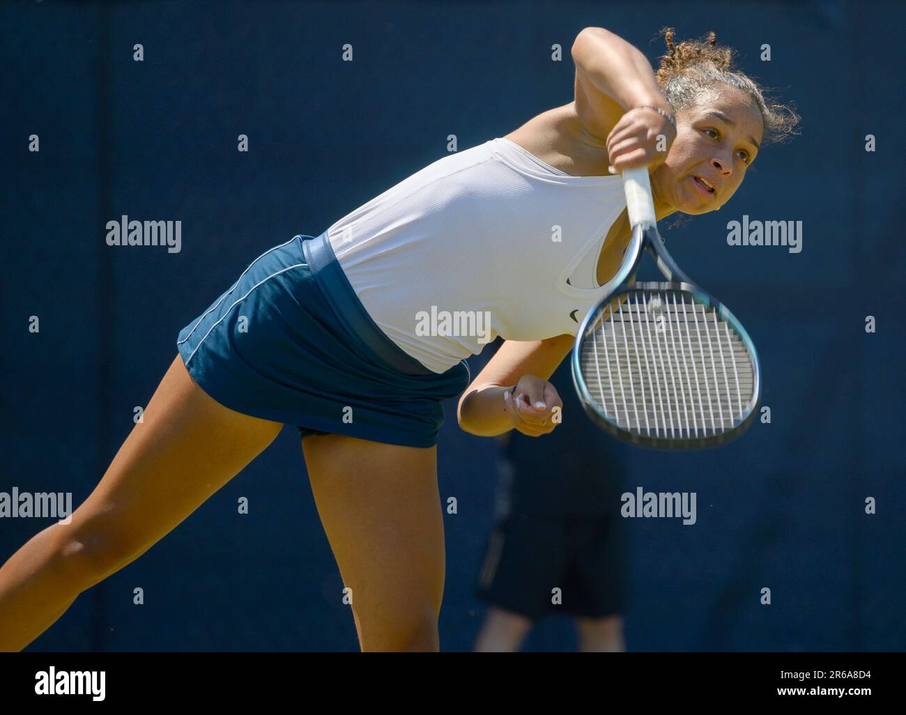 Sofia Johnson (GBR) playing in the first qualifying round of the ...
