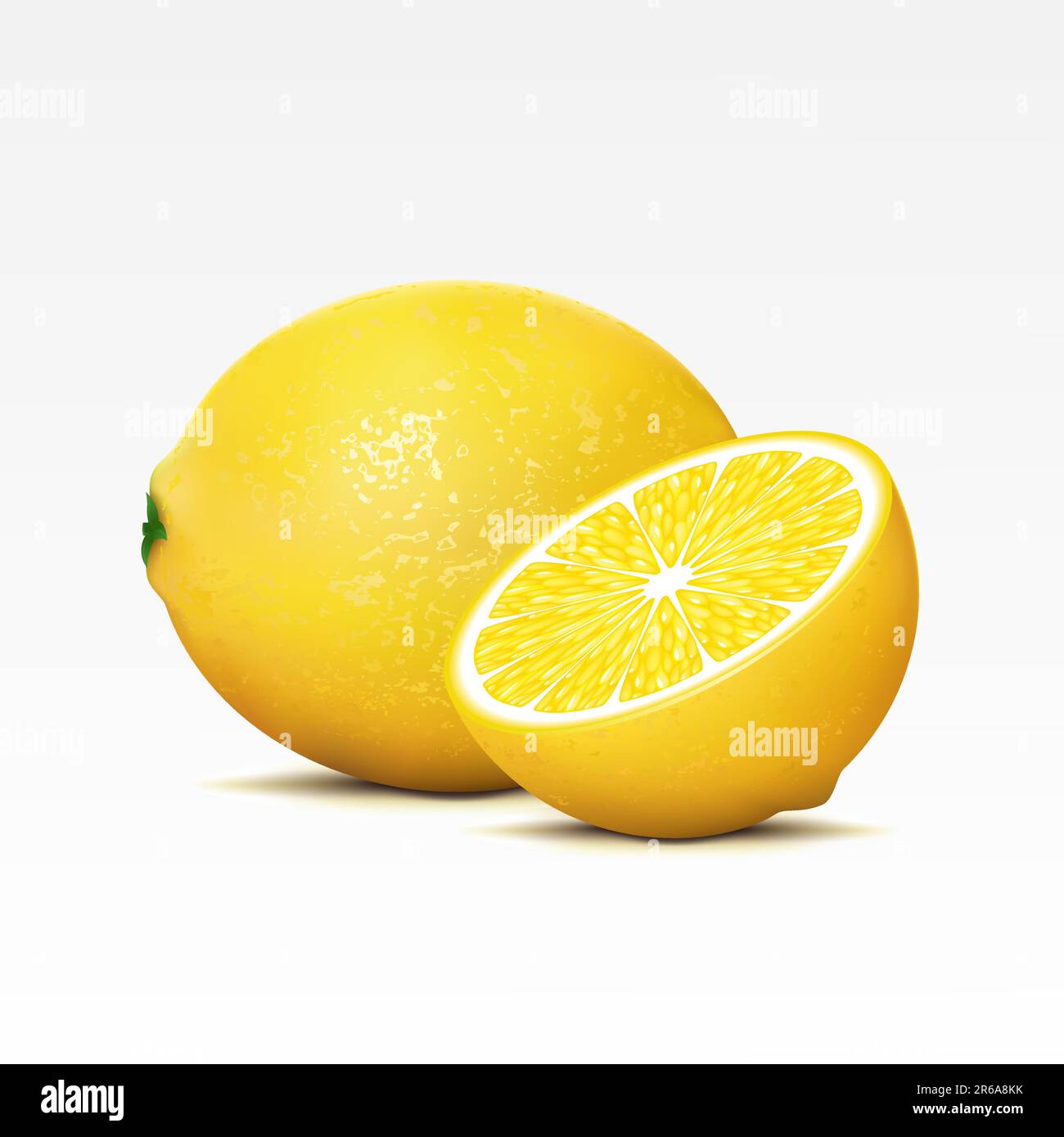 Lemons on white Stock Vector Images - Alamy