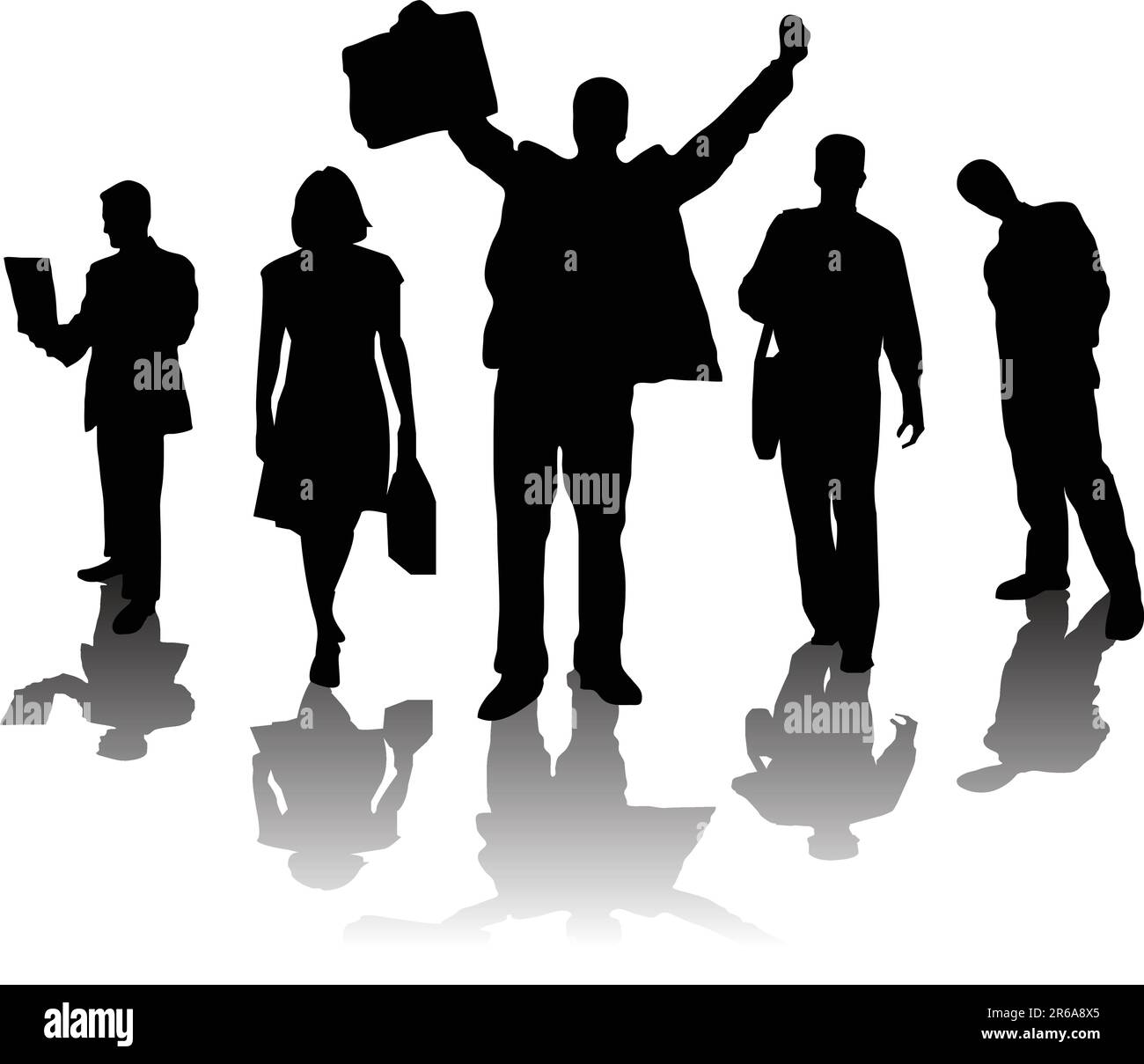 Five silhouettes business people Stock Vector Image & Art - Alamy