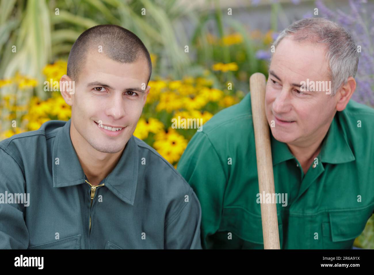 Portrait happy teacher apprentice hi-res stock photography and images ...