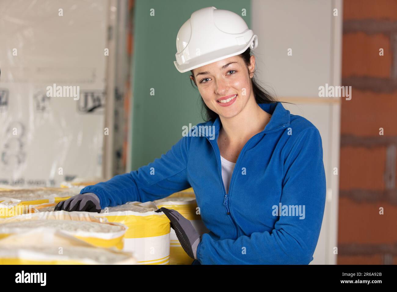 pleasant good looking female construction engineer Stock Photo - Alamy