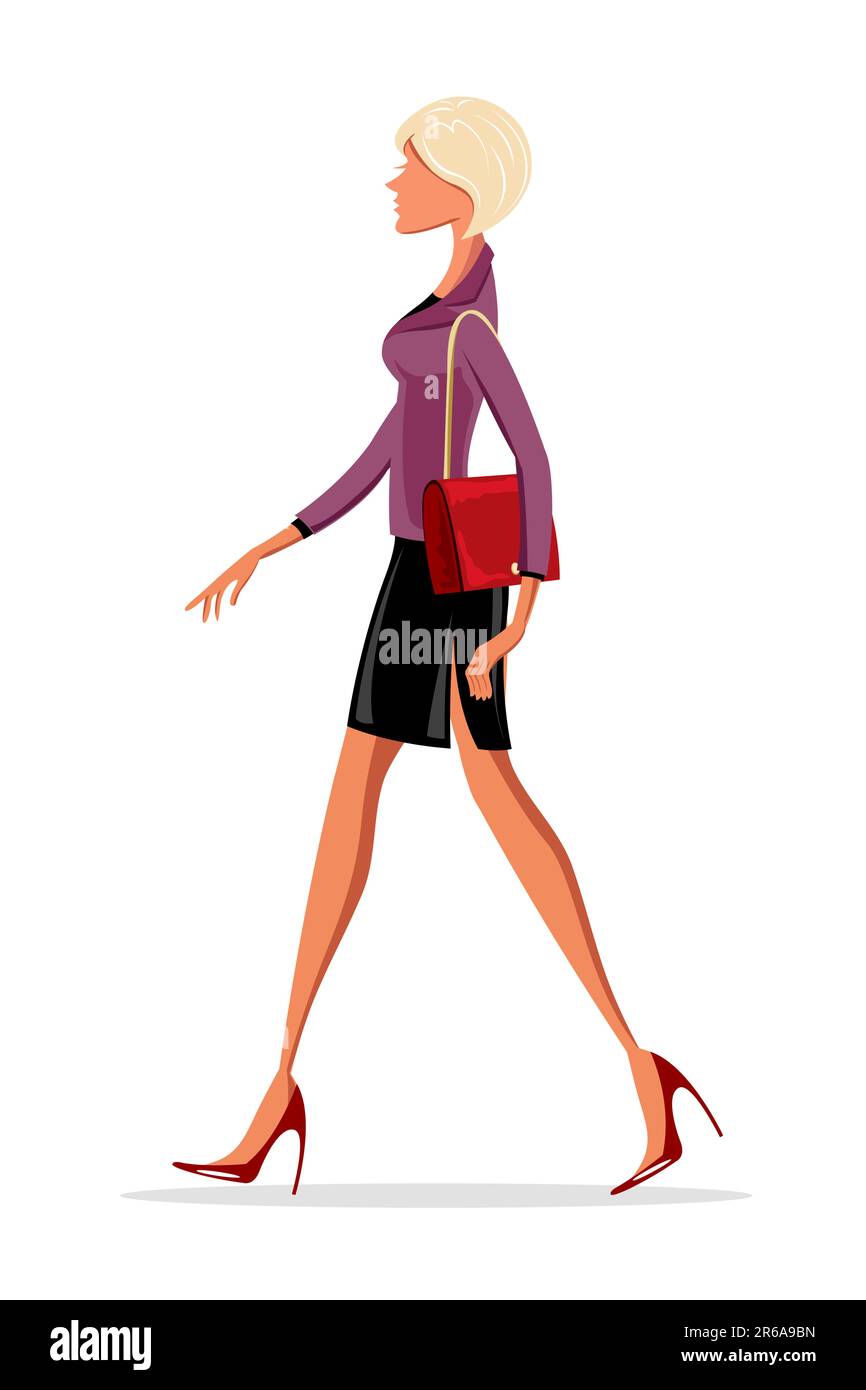 illustration of office lady on white background Stock Vector Image ...