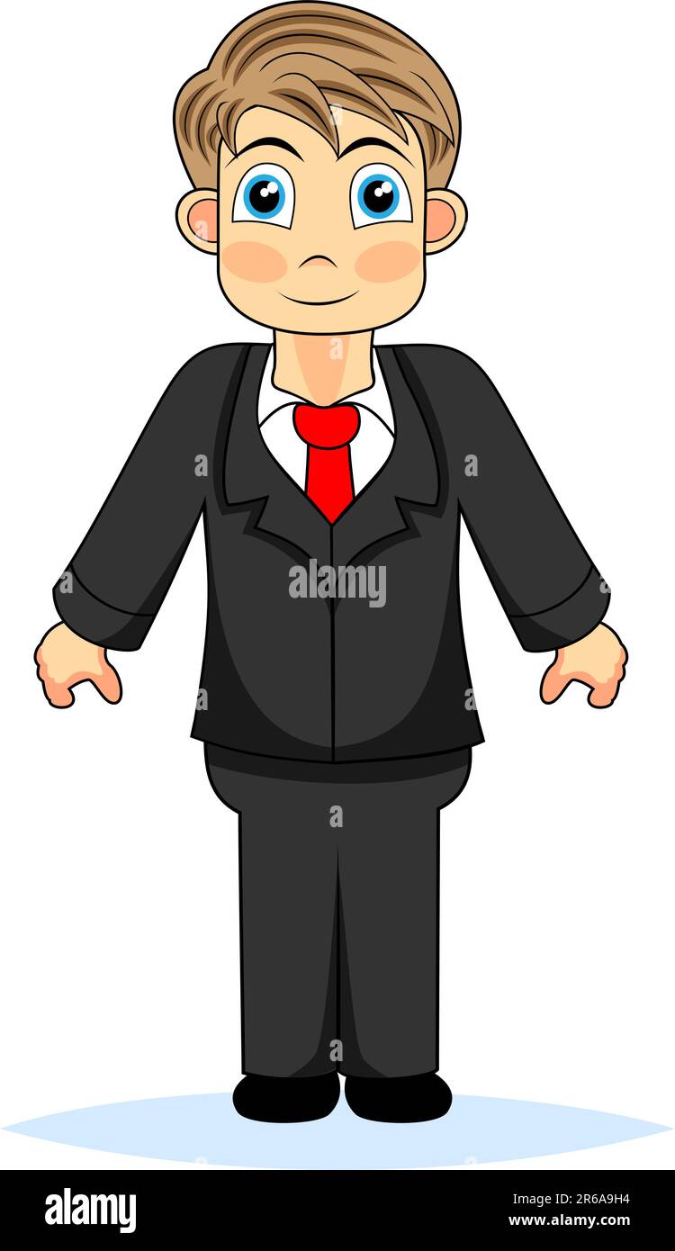 vector illustration of a cute boy businessman . No gradient Stock ...