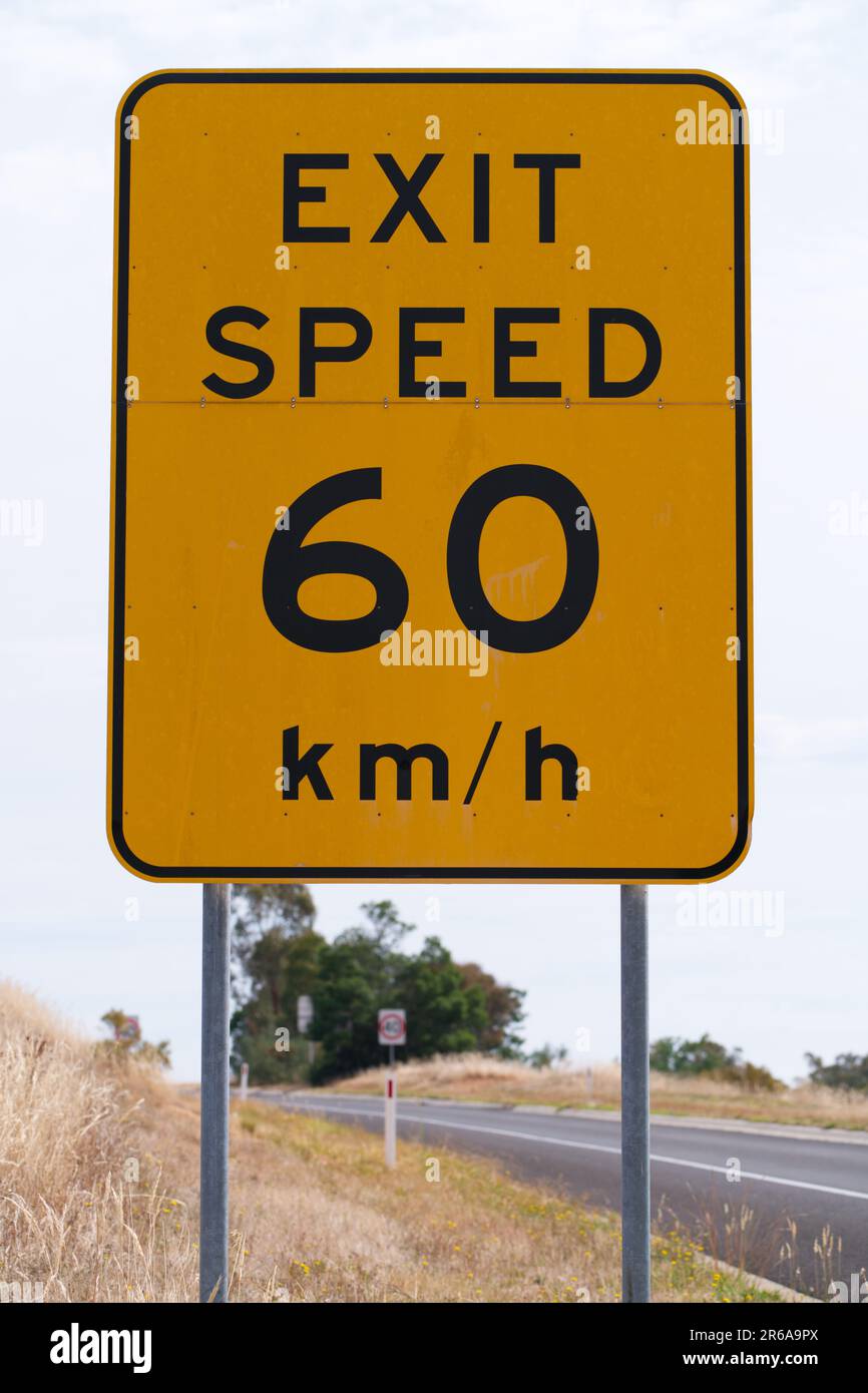 Yellow Highway Exit Sign Yellow Highway Exit Sign
