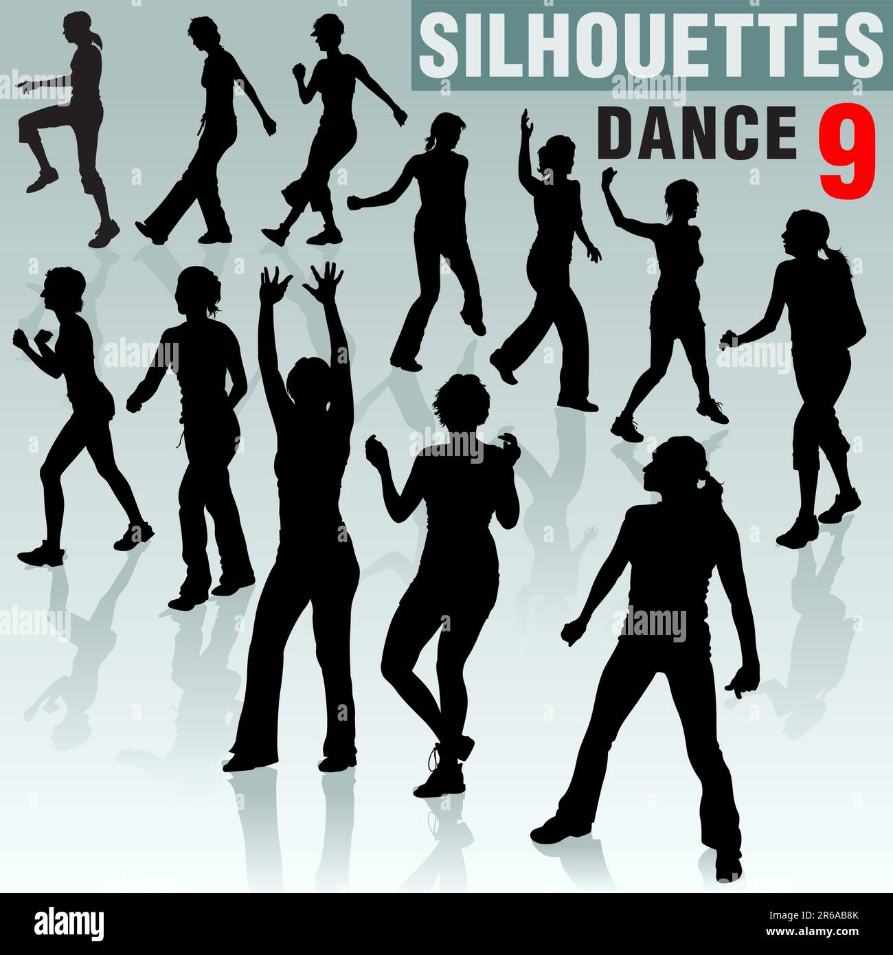 Silhouettes Dance 09 - High detailed vector illustration Stock Vector ...
