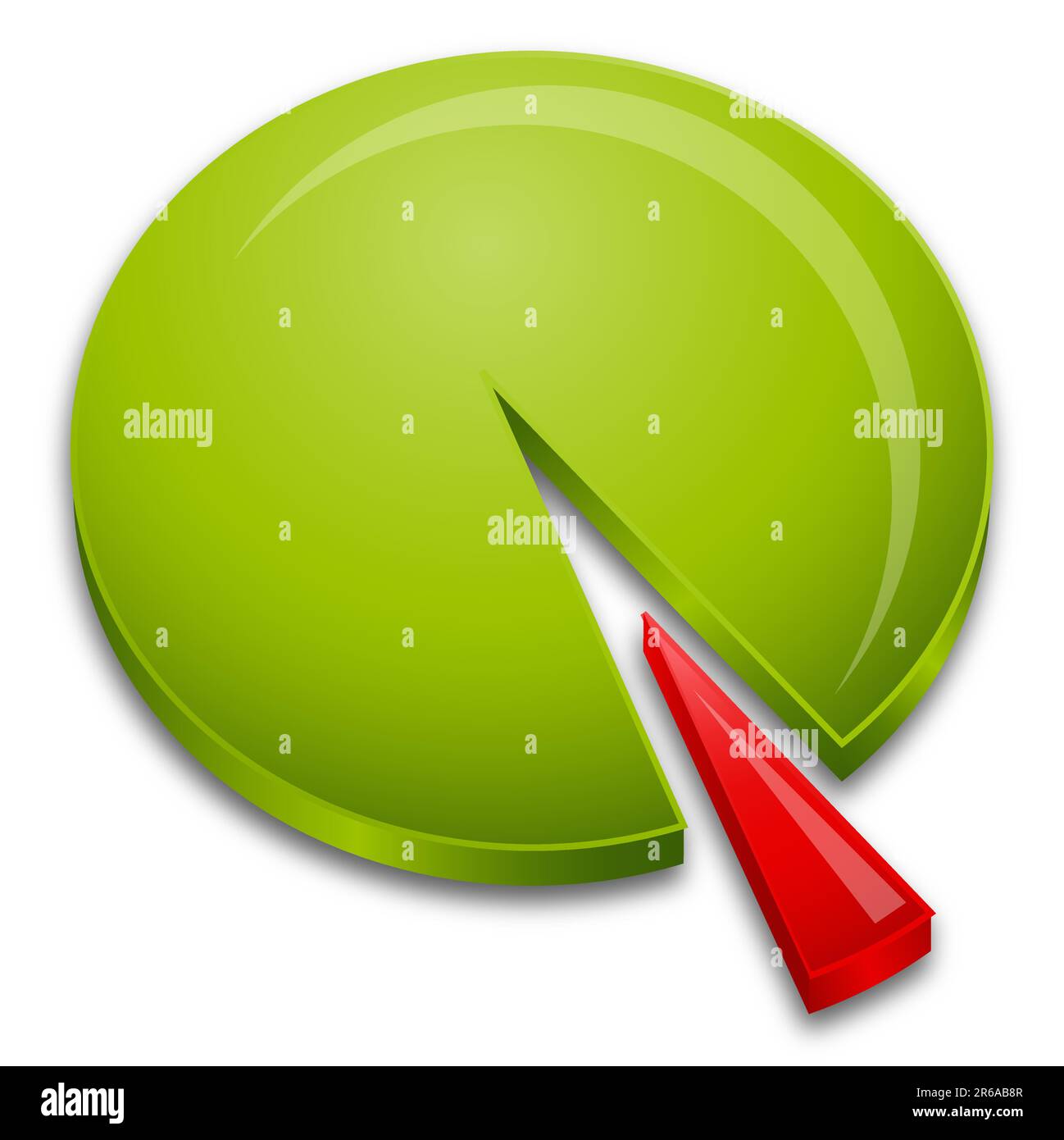 illustration of pie chart showing portion of profit and loss on white ...