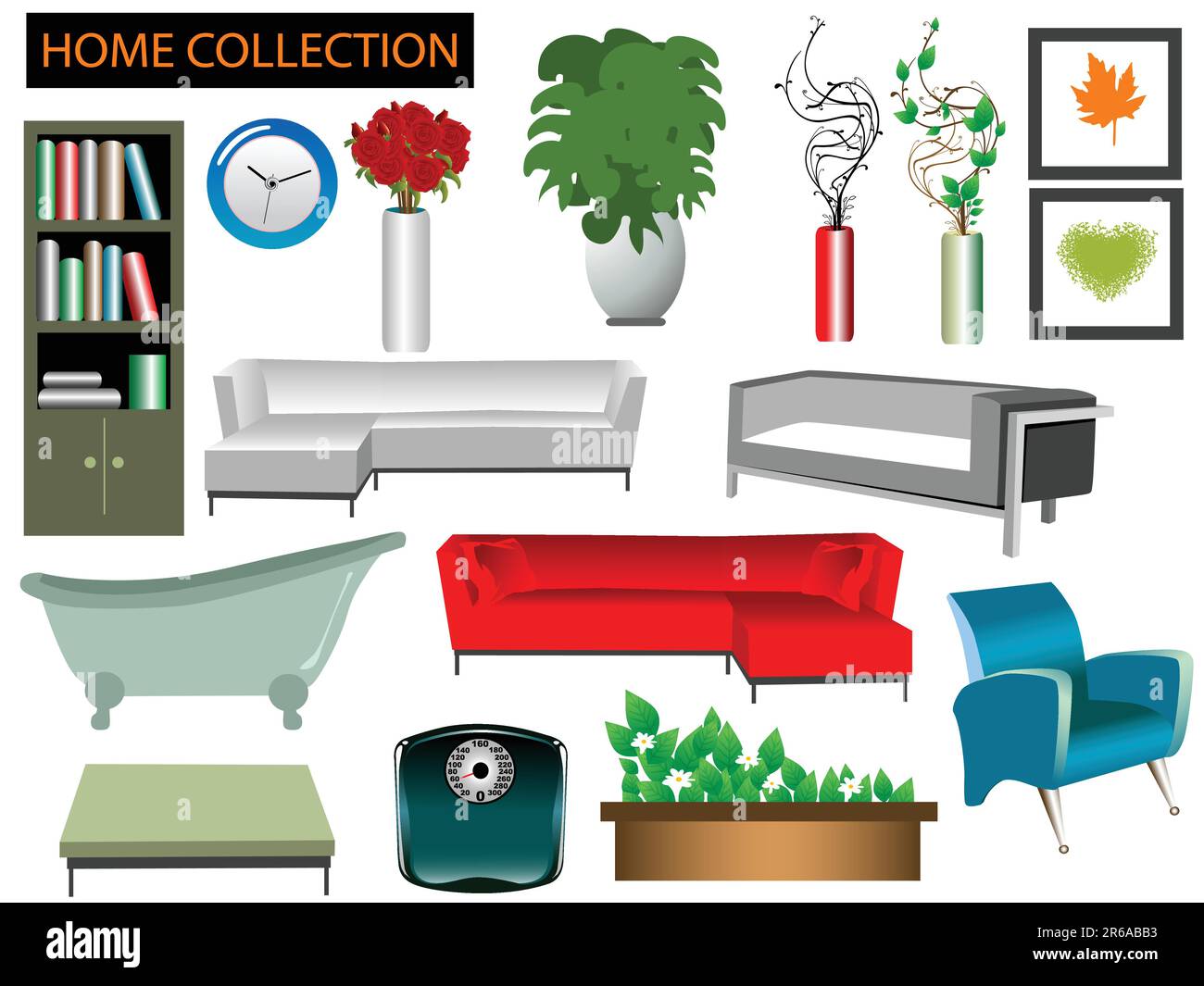 illustration of household items Stock Vector Image & Art - Alamy