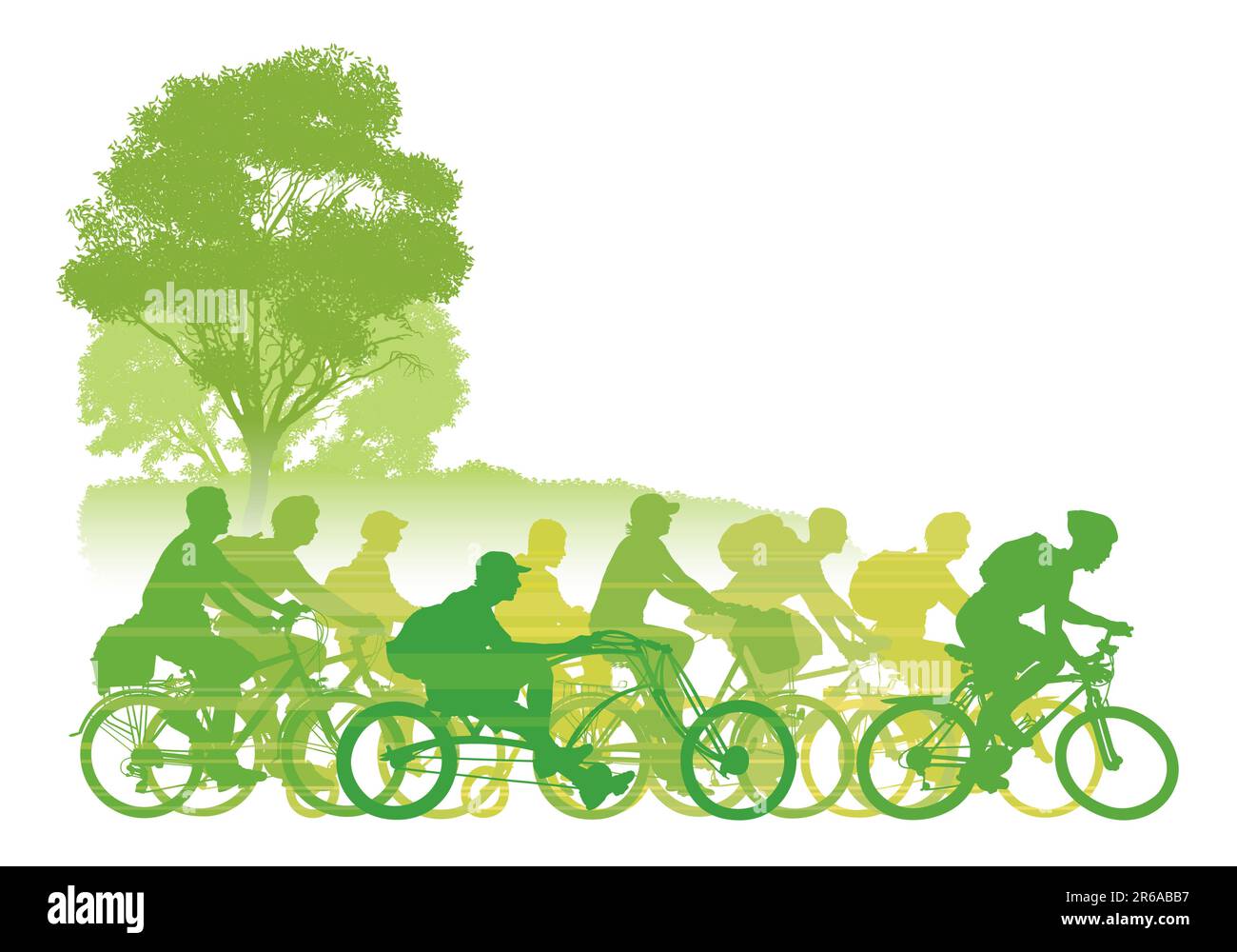 Group of cyclist on the road. Vector illustration Stock Vector Image ...
