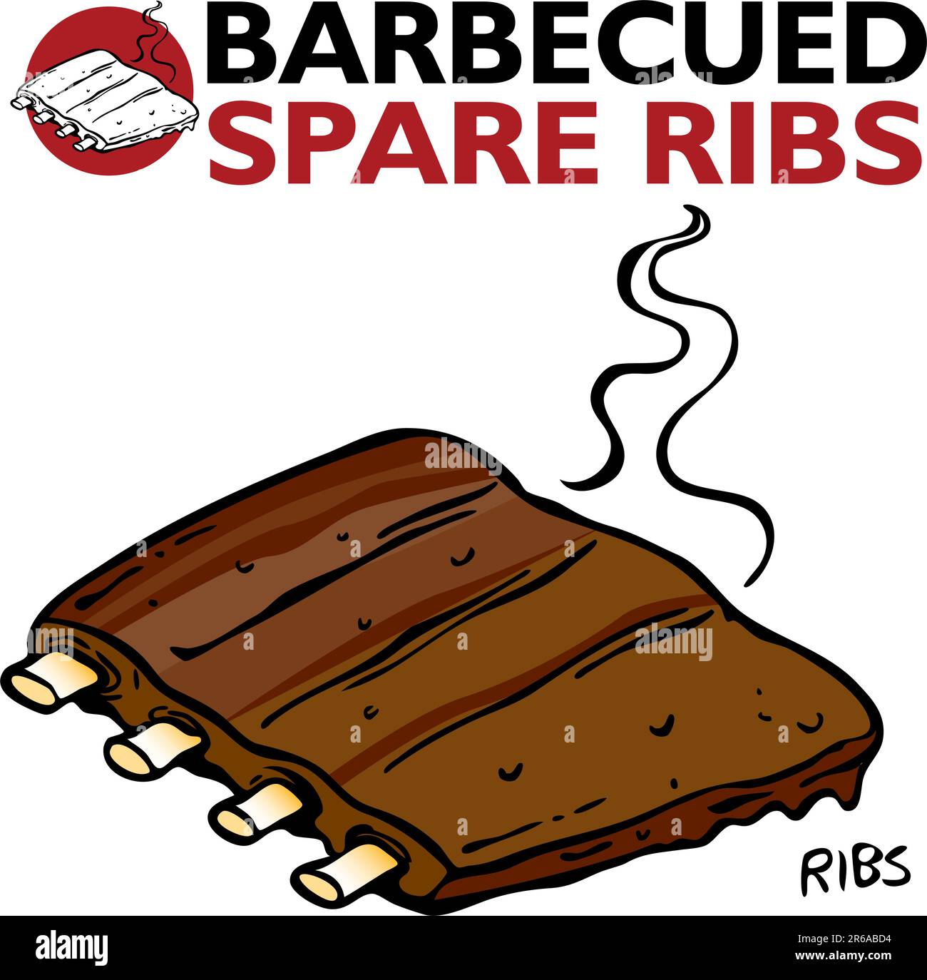 Bbq food ribs Stock Vector Images - Alamy