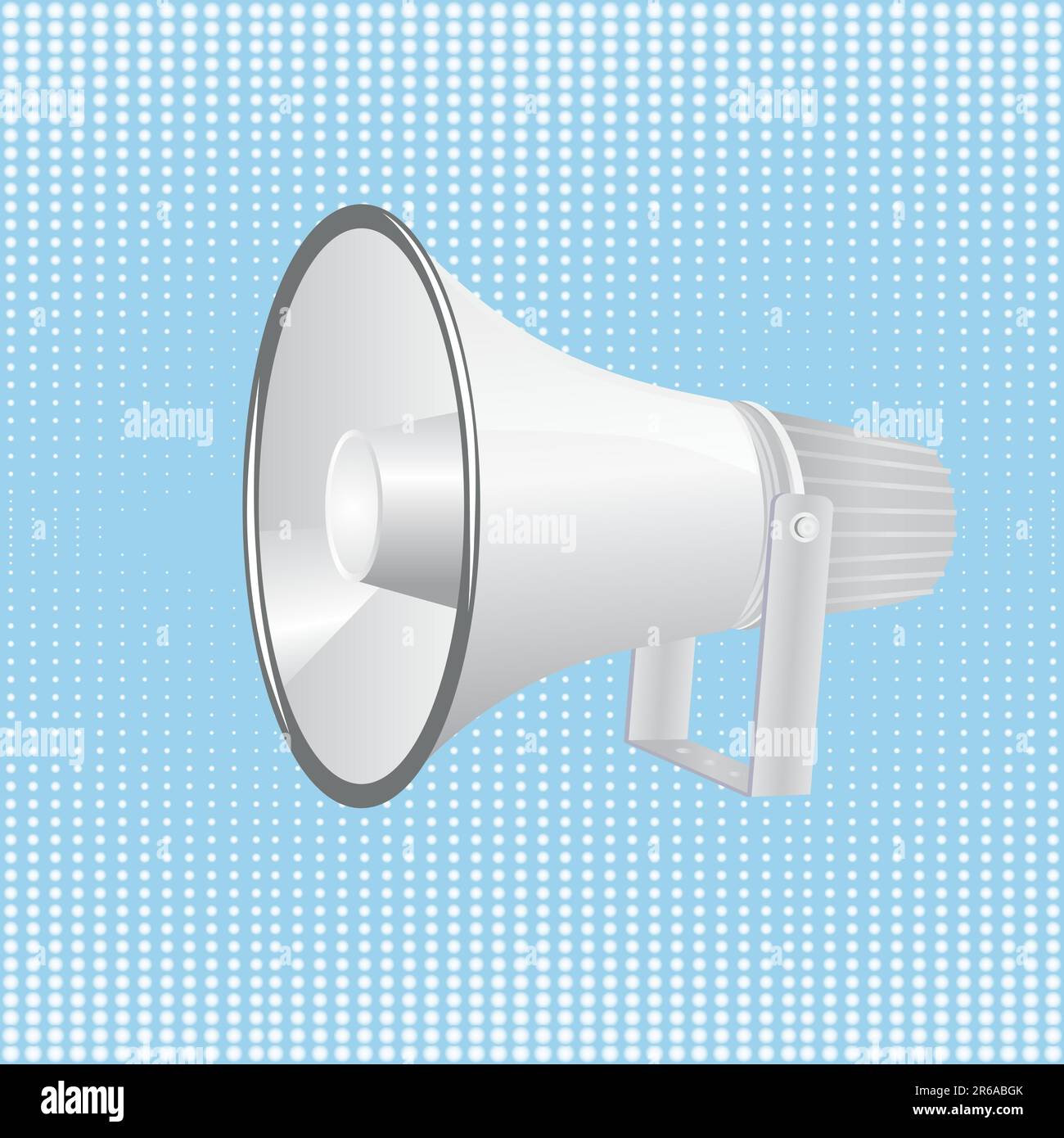 Loudspeaker on blue background with halftone. Vector illustration Stock ...