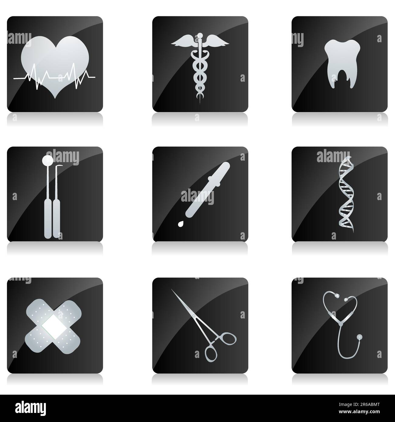 illustration of medical icons on square button Stock Vector Image & Art ...