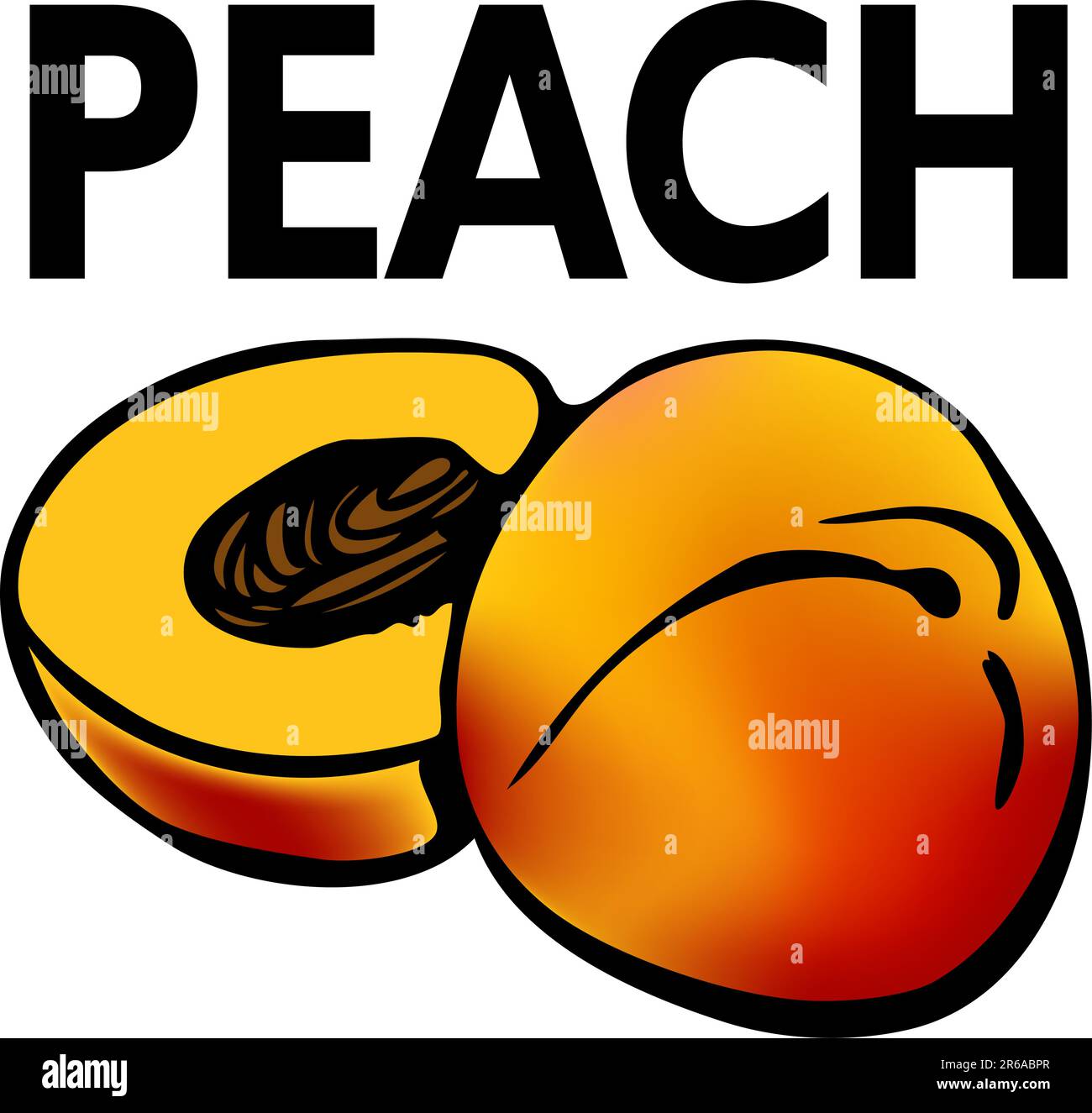 Peach pit art Stock Vector Images - Alamy