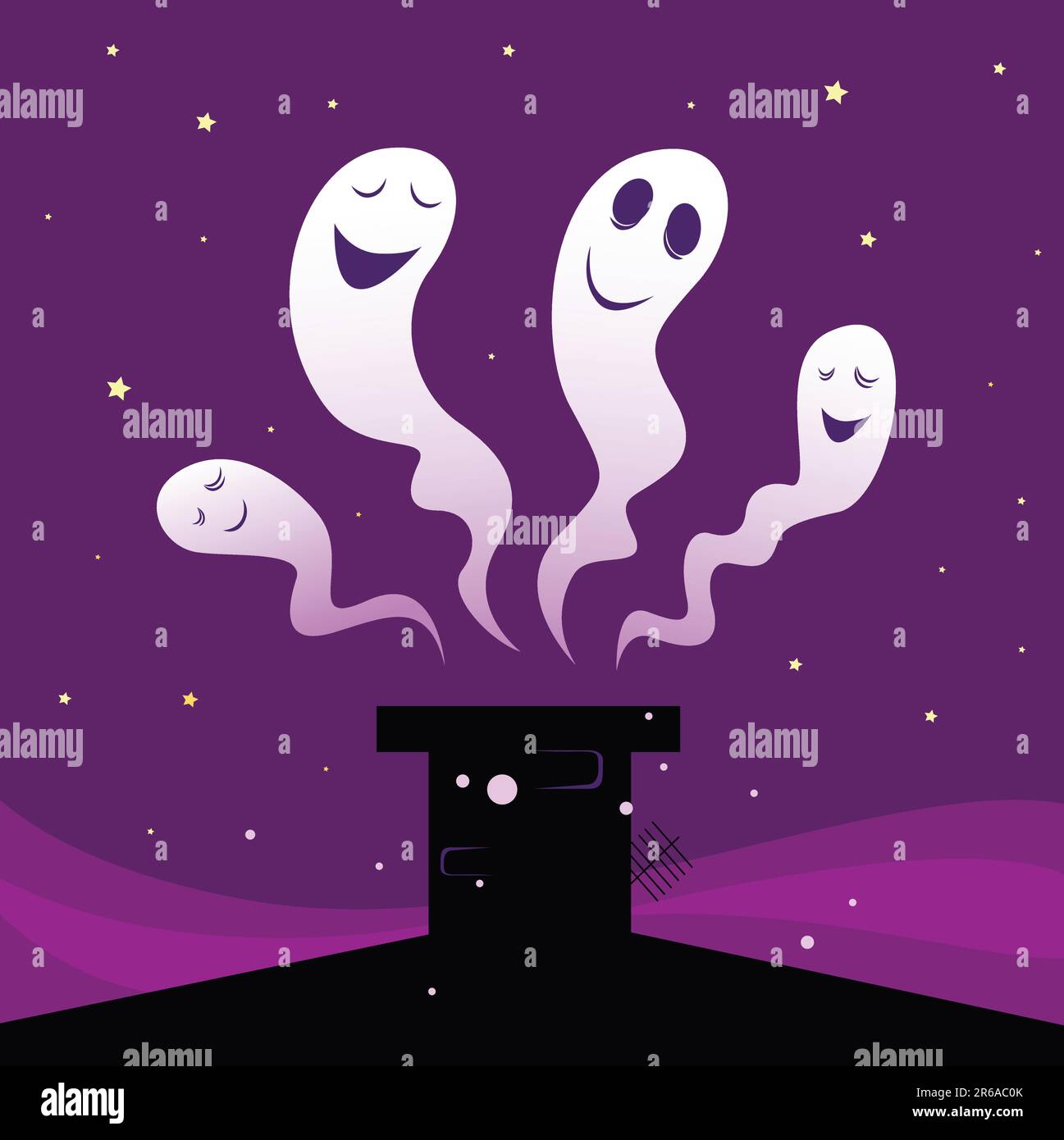 Vector Illustration of four Halloween ghosts Stock Vector Image & Art ...