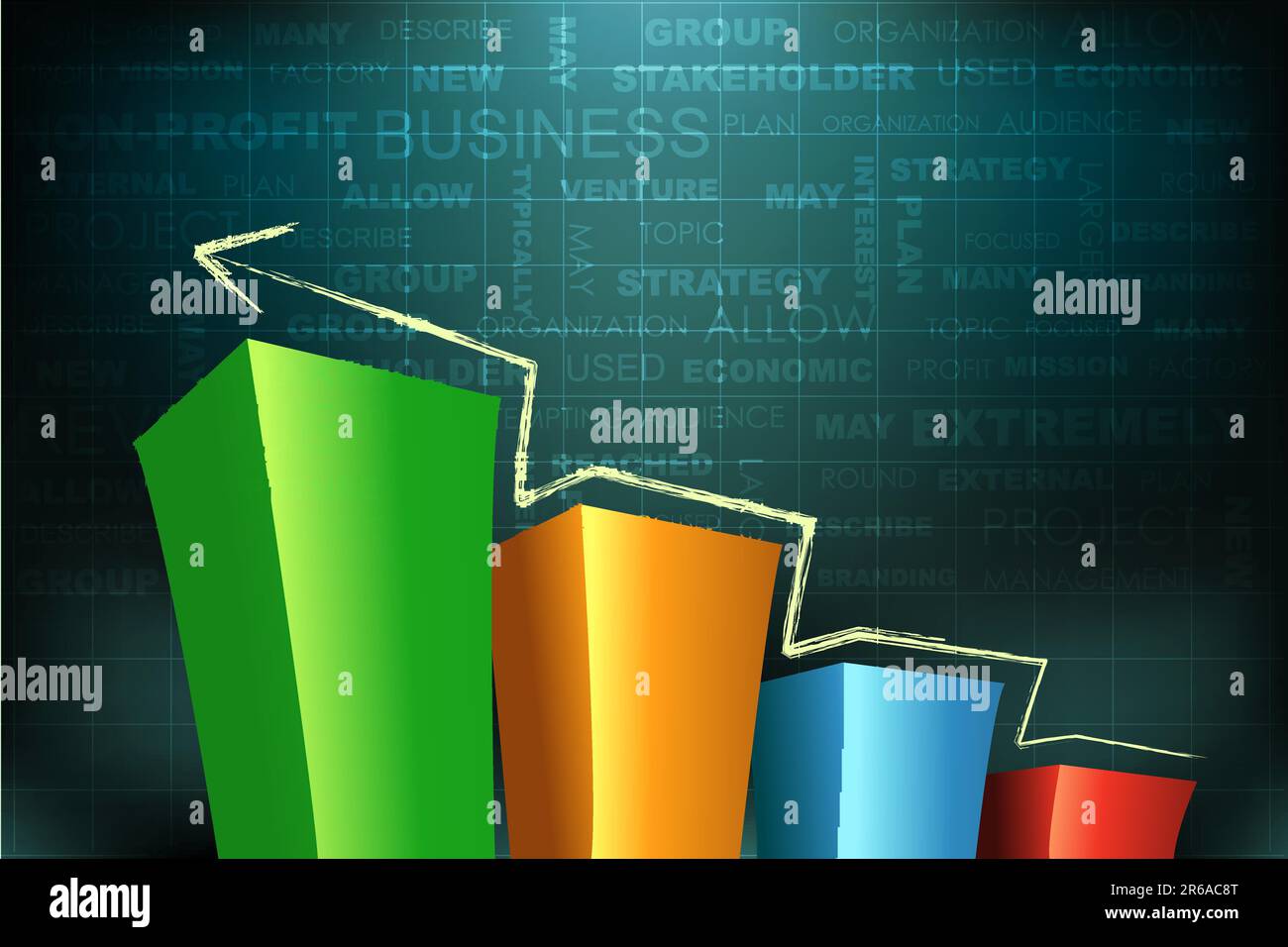 illustration of bar graph on abstract business background Stock Vector ...
