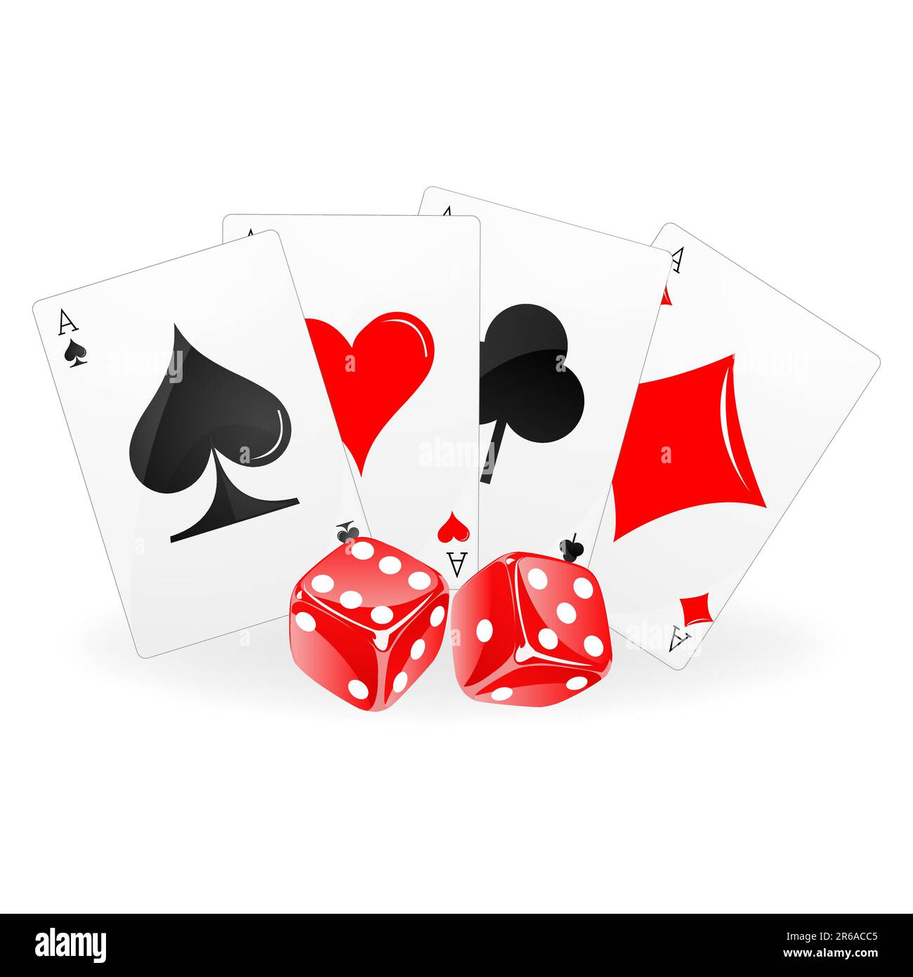 illustration of playing card with dice on white background Stock Vector ...