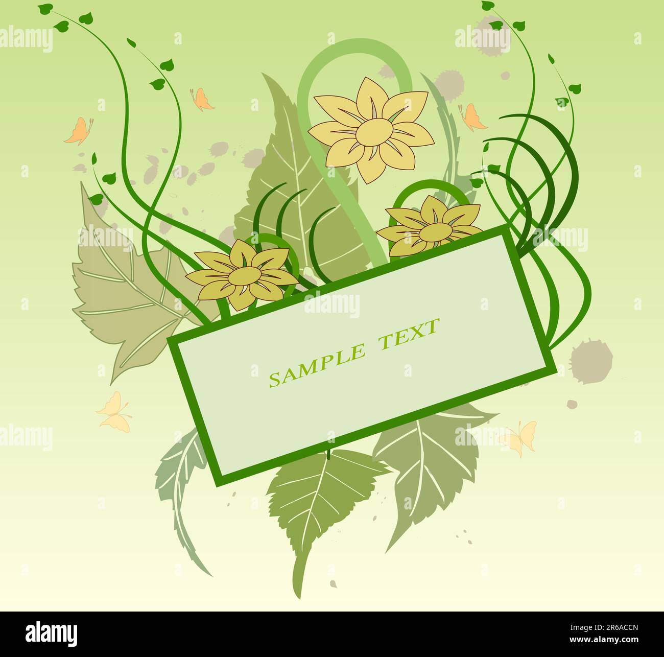 Floral Background with frame - abstract, art vector Stock Vector Image ...