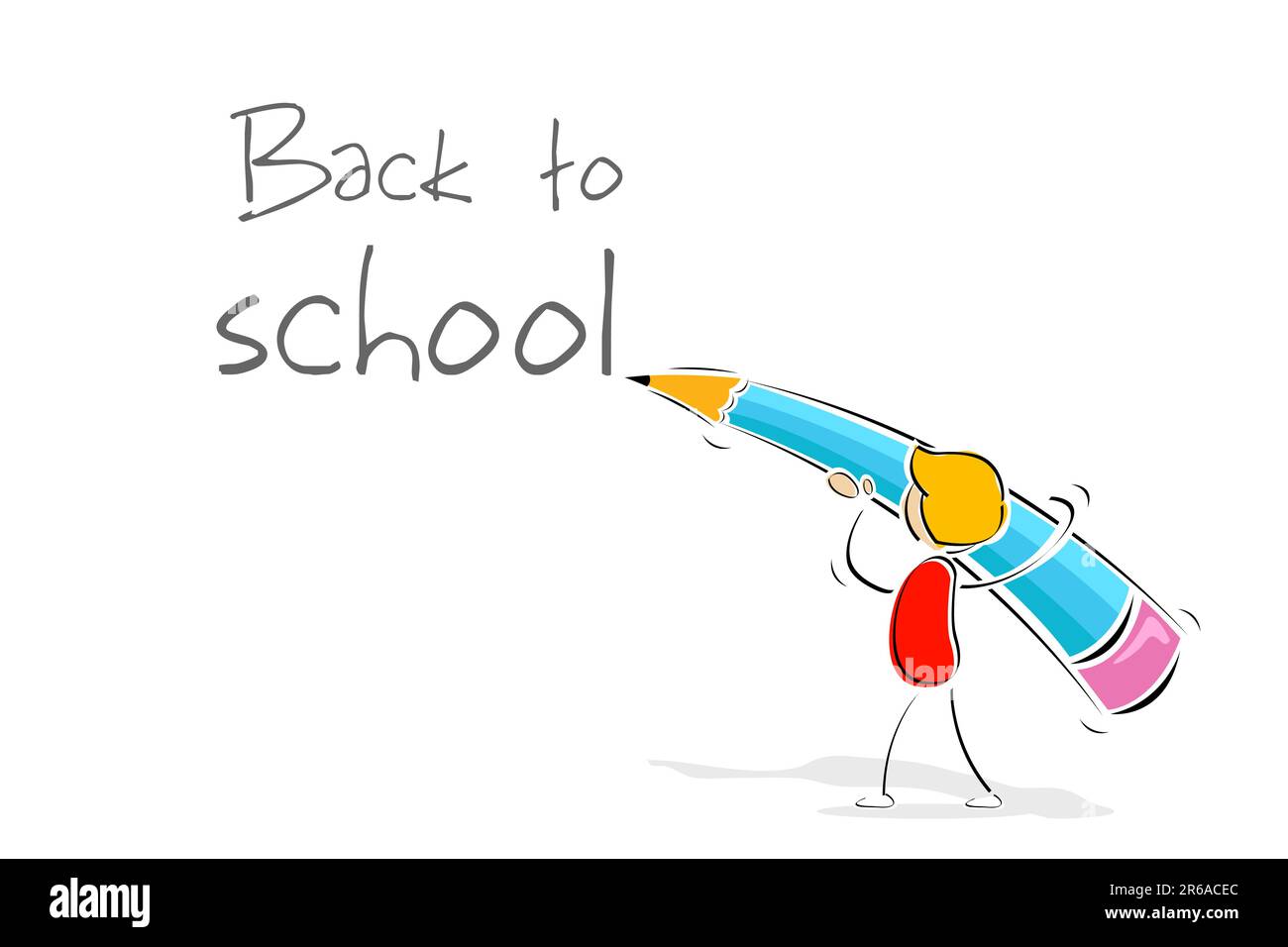 illustration of back to school with colorful pencil on white background ...