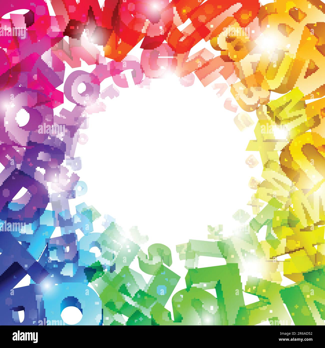 vector background illustration with rainbow letters Stock Vector Image ...