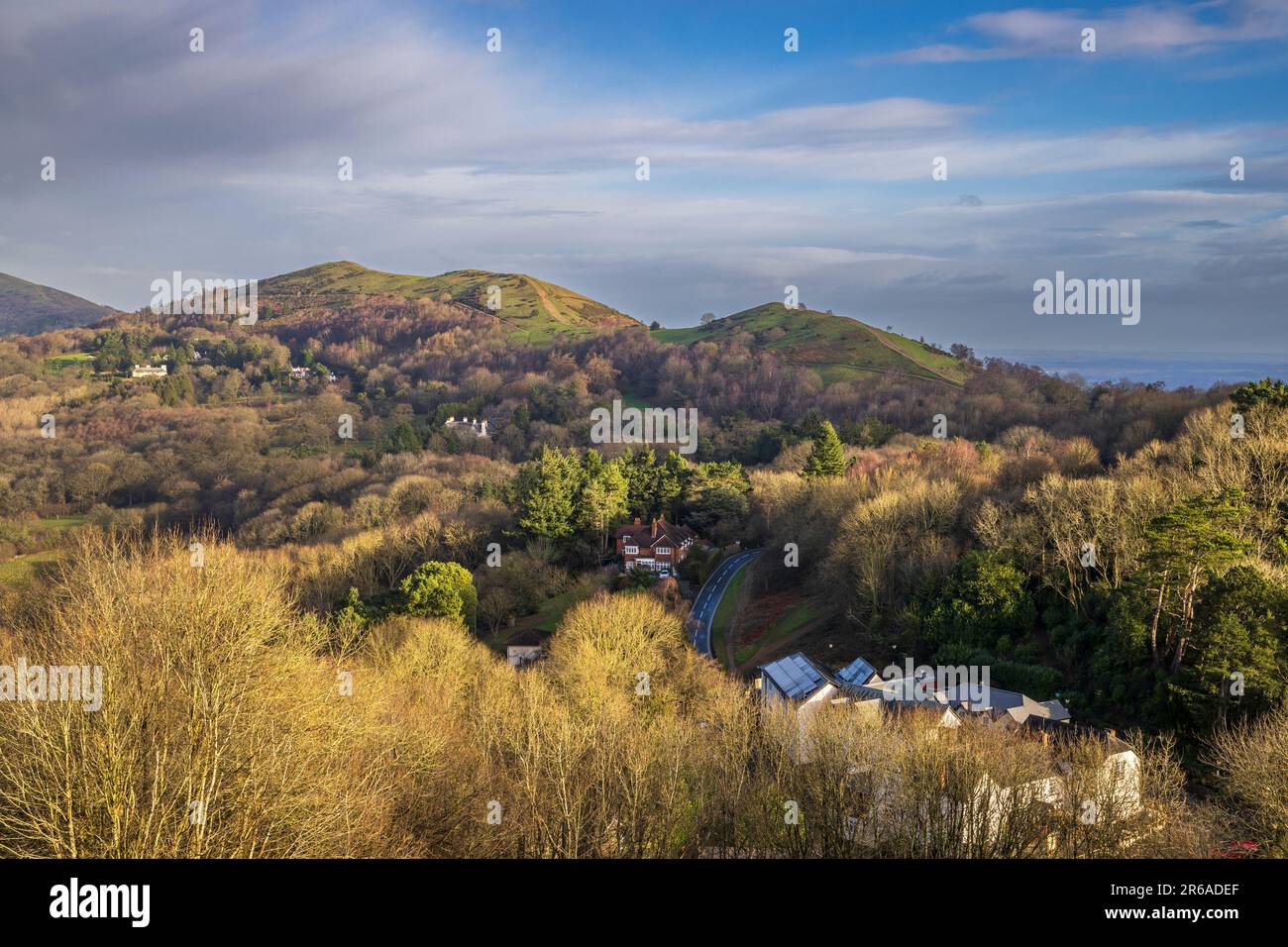North towards the Malvern Hills from the base of British Camp ...