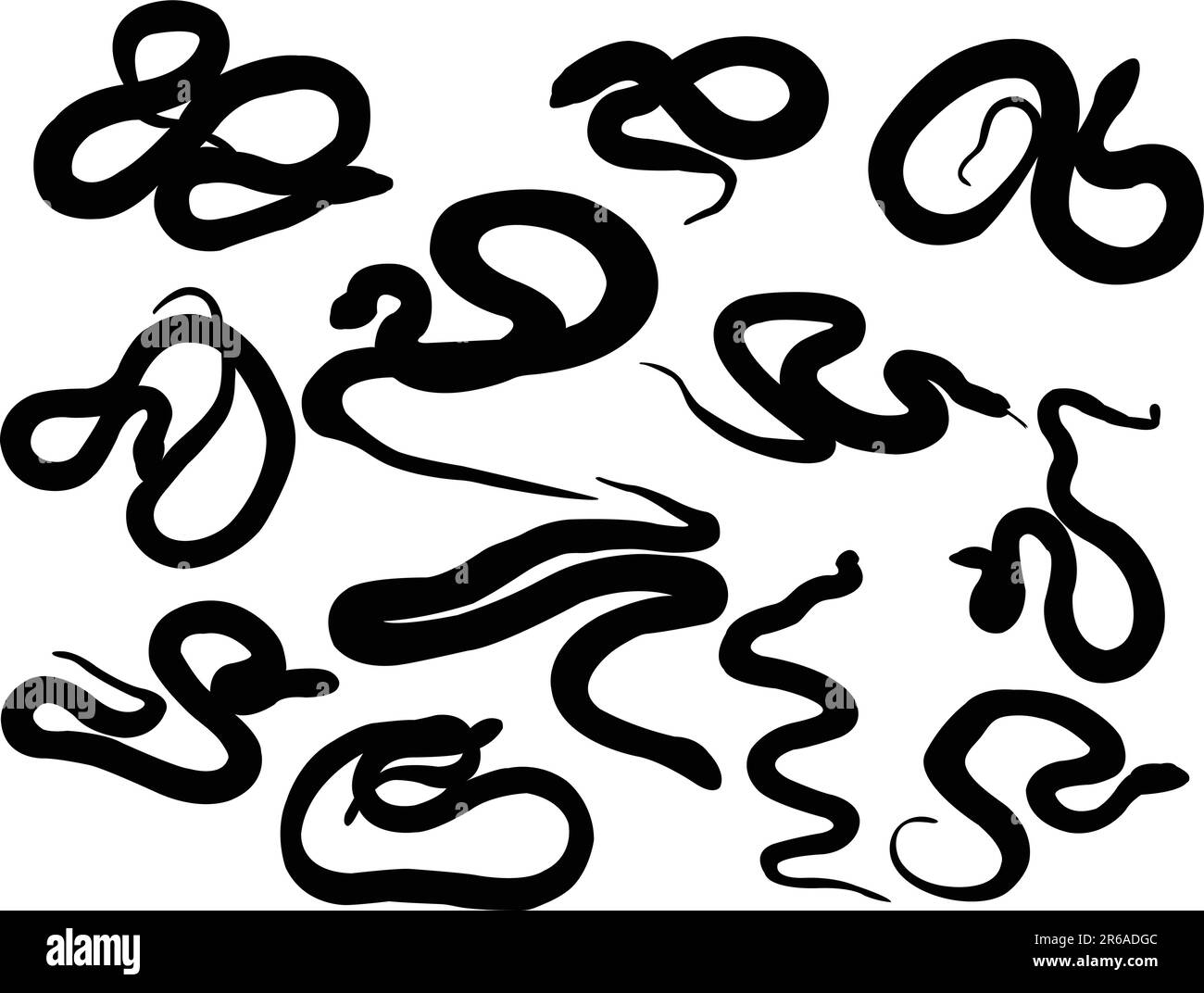 snake silhouette collection - vector Stock Vector Image & Art - Alamy