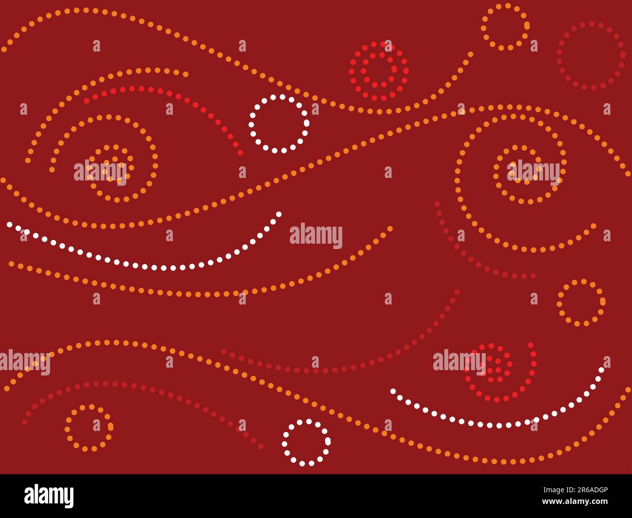 illustration of dotted curvy lines on dark red background Stock Vector ...