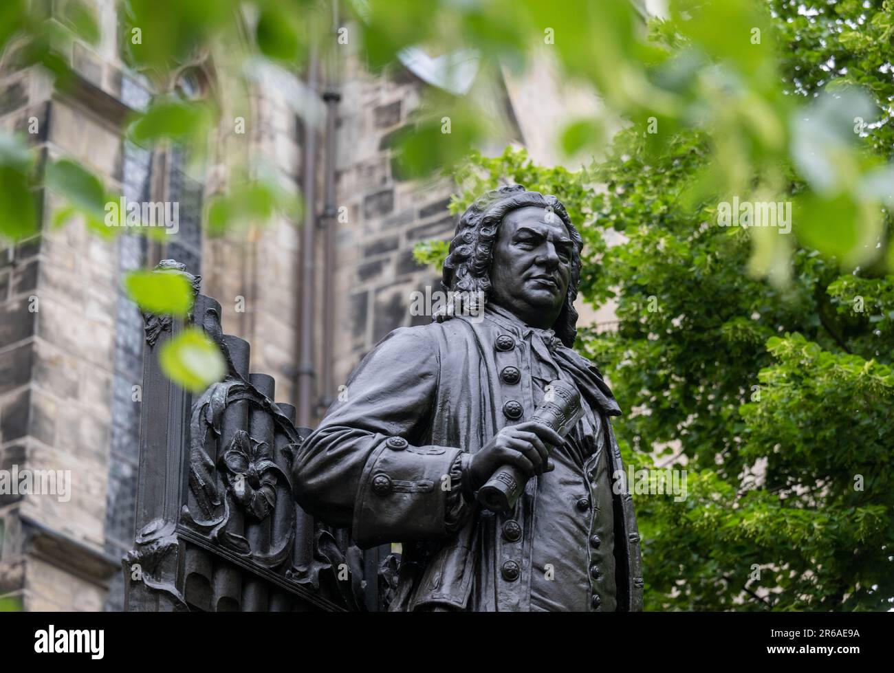 Leipzig, Germany. 08th June, 2023. The Bach Monument in the courtyard ...