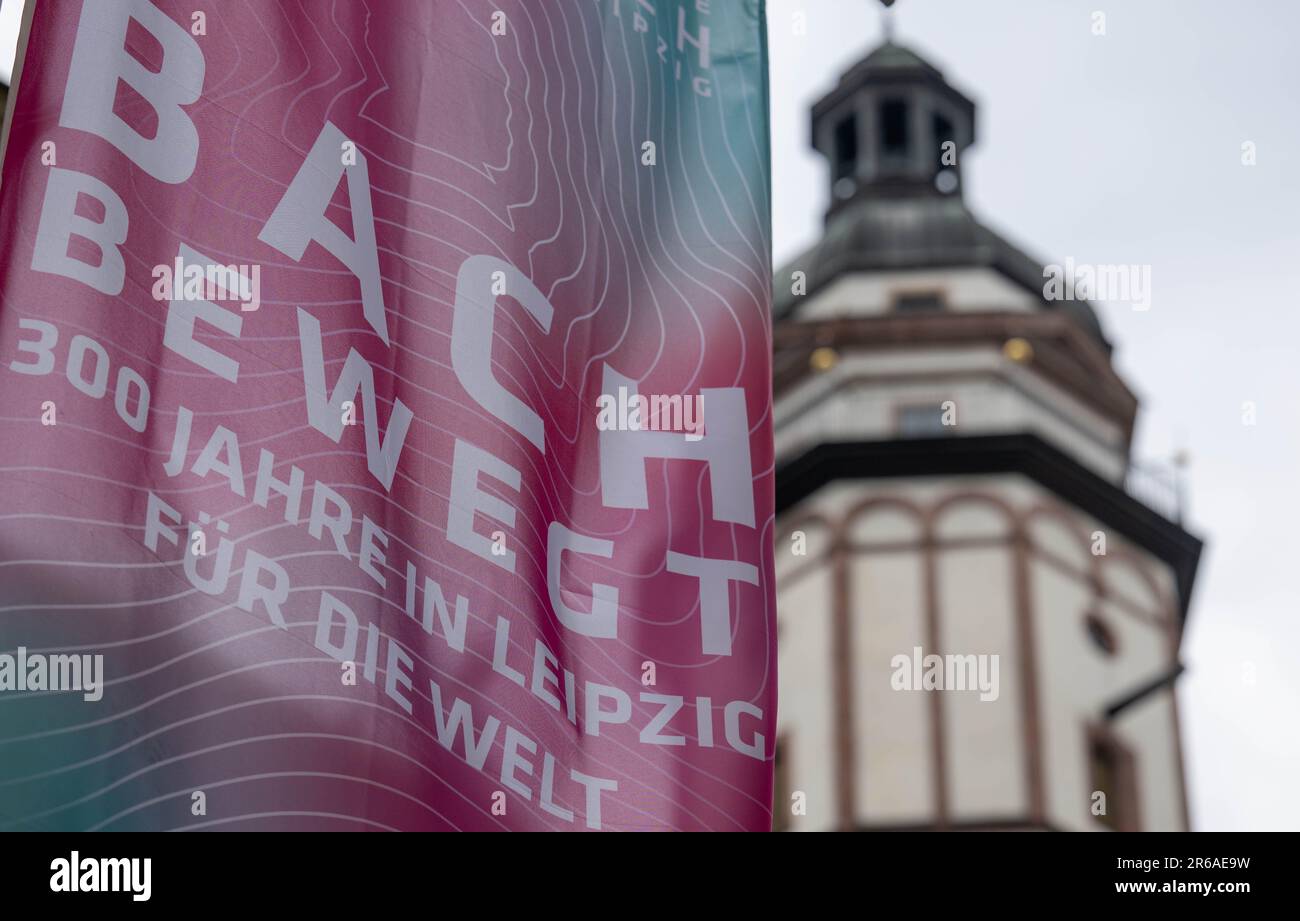 Leipzig, Germany. 08th June, 2023. A flag of the Bach Festival Leipzig ...