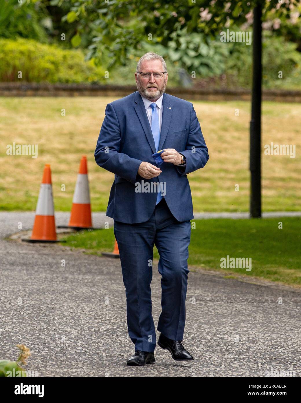 UUP leader Doug Beattie arriving at Castle Buildings, Stormont in Belfast, to meet the head of ...