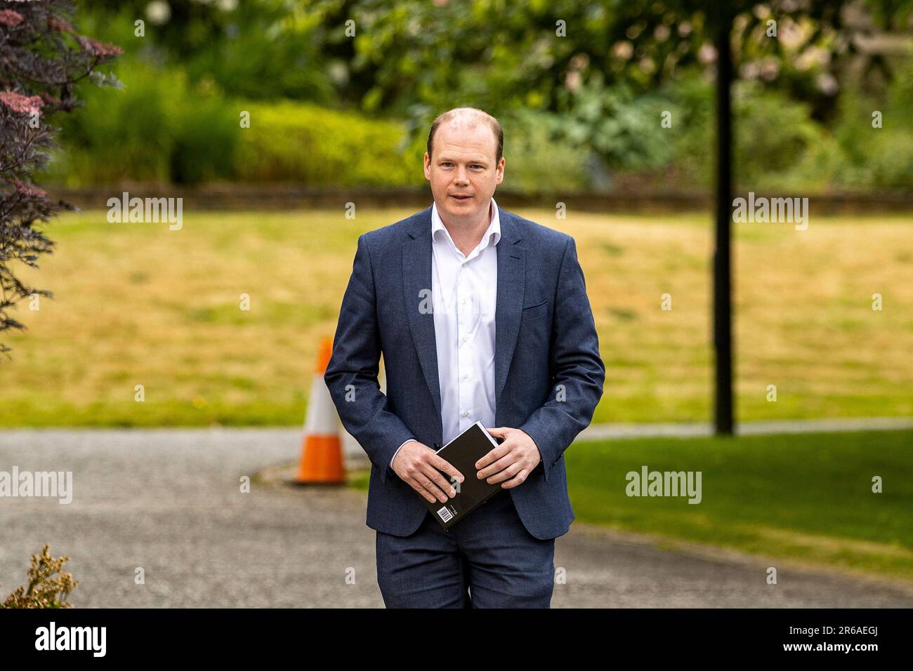 DUP's Gordon Lyons arriving at Castle Buildings, Stormont in Belfast ...