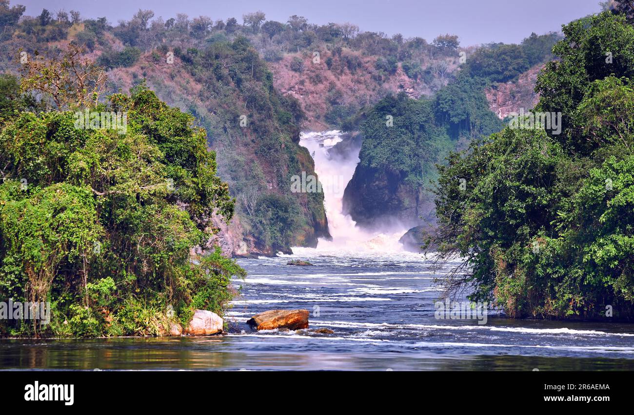 Die Murchison-Faelle im Murchison Falls National Park Uganda Stock ...