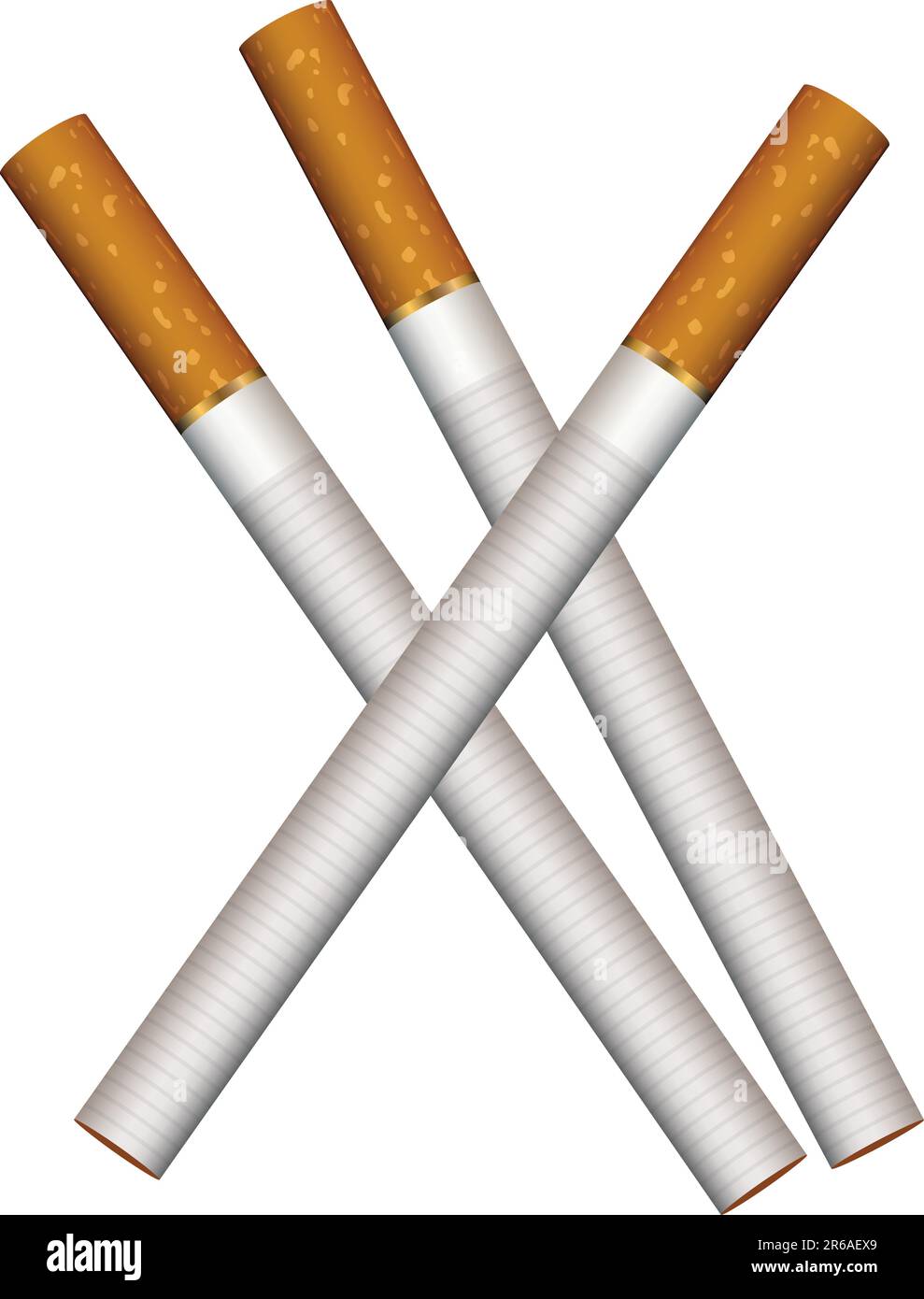 Vector illustration of three cigarettes on a white background Stock ...