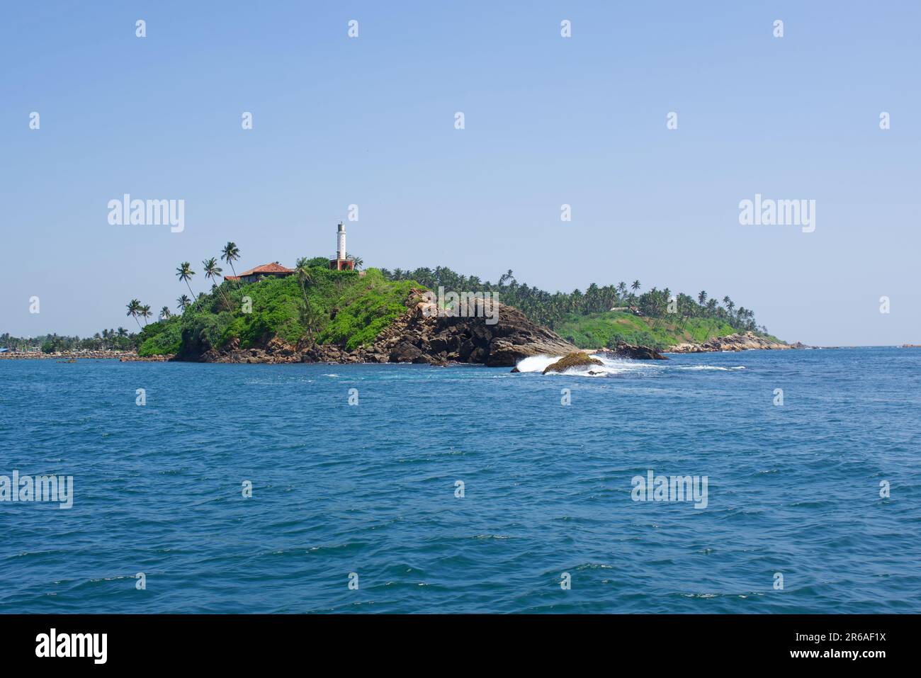 A breathtaking view of a deep blue turquoise ocean in a beautiful ...