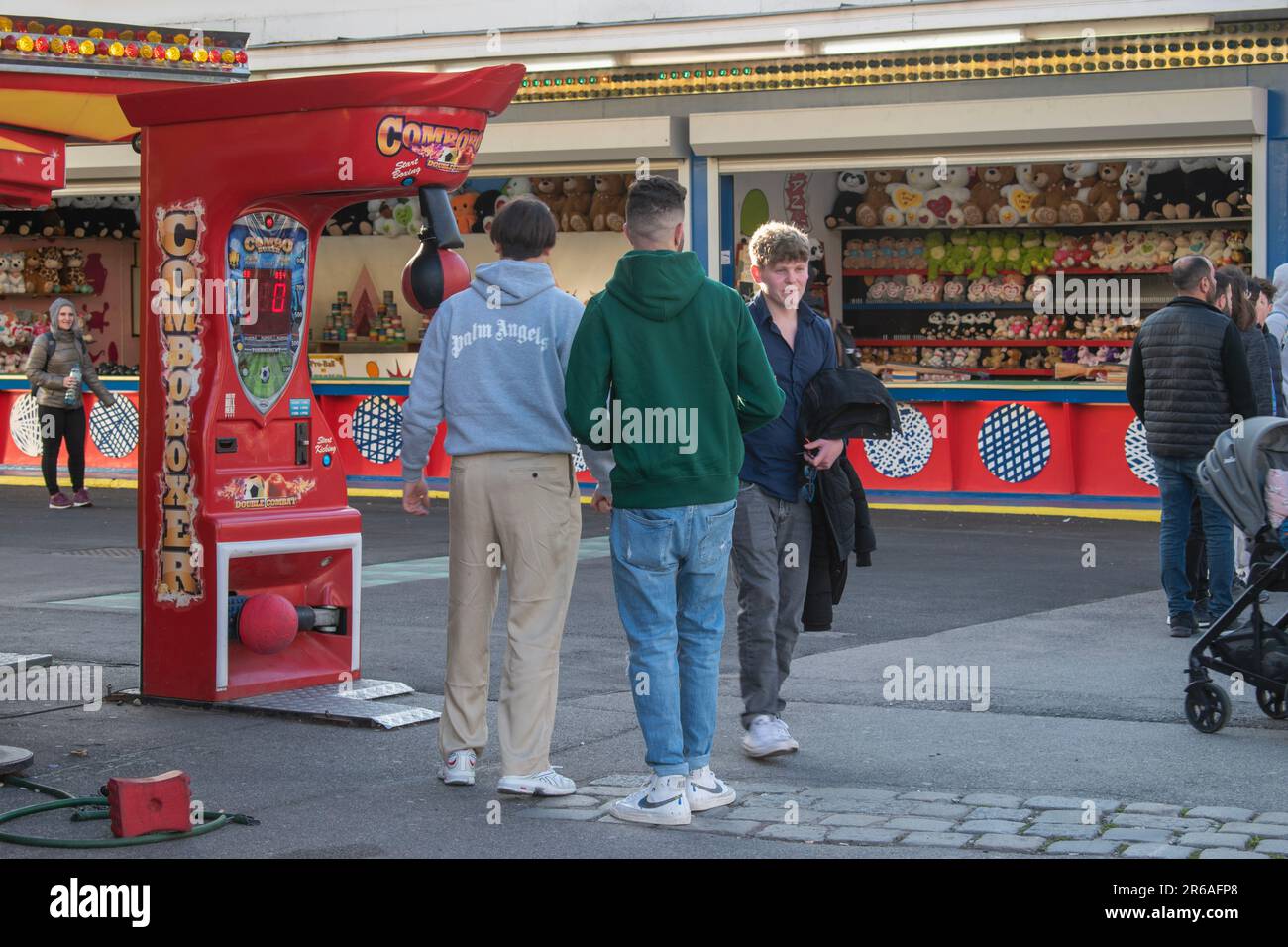 vienna, austria. 25 april 2023 thrilling boxing arcade game machine at ...