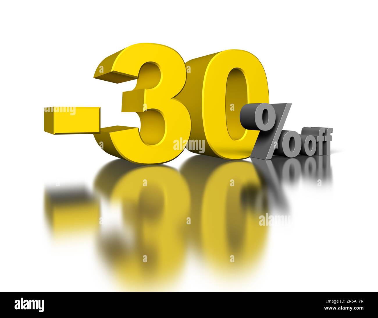 30 percent off, 3d render on white background Stock Photo - Alamy