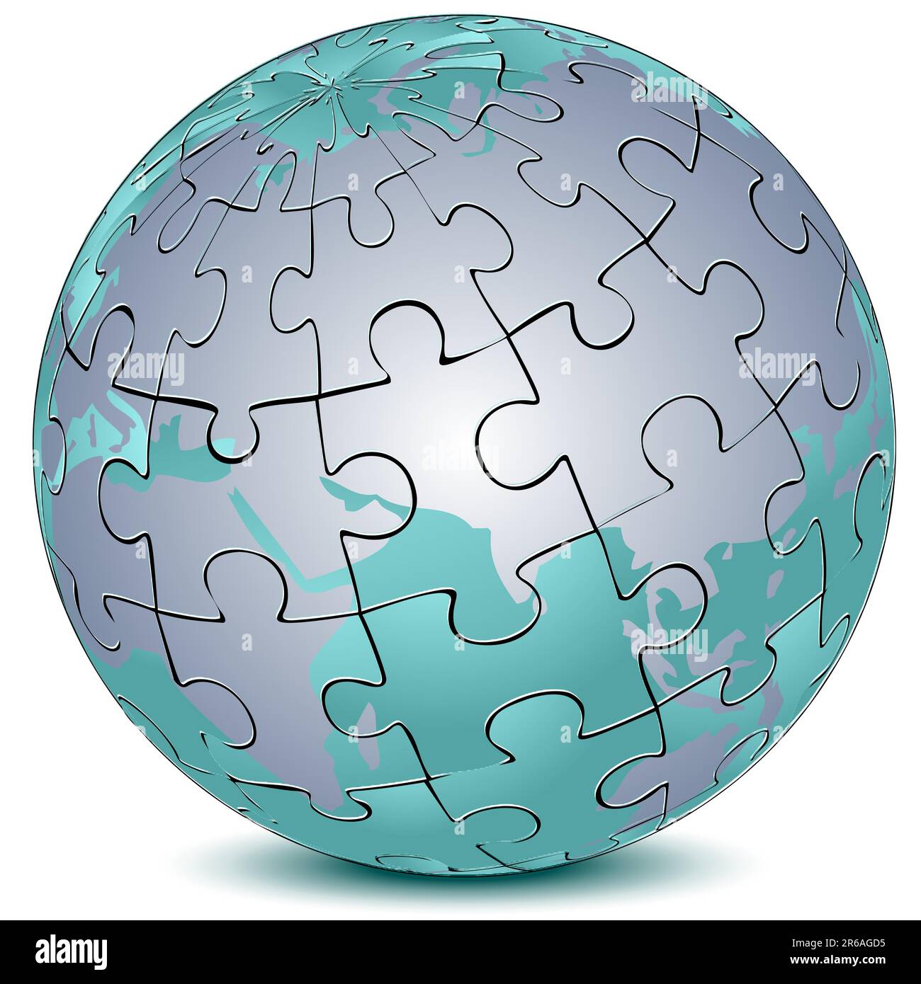 illustration of earth jigsaw puzzle on white background Stock Vector ...