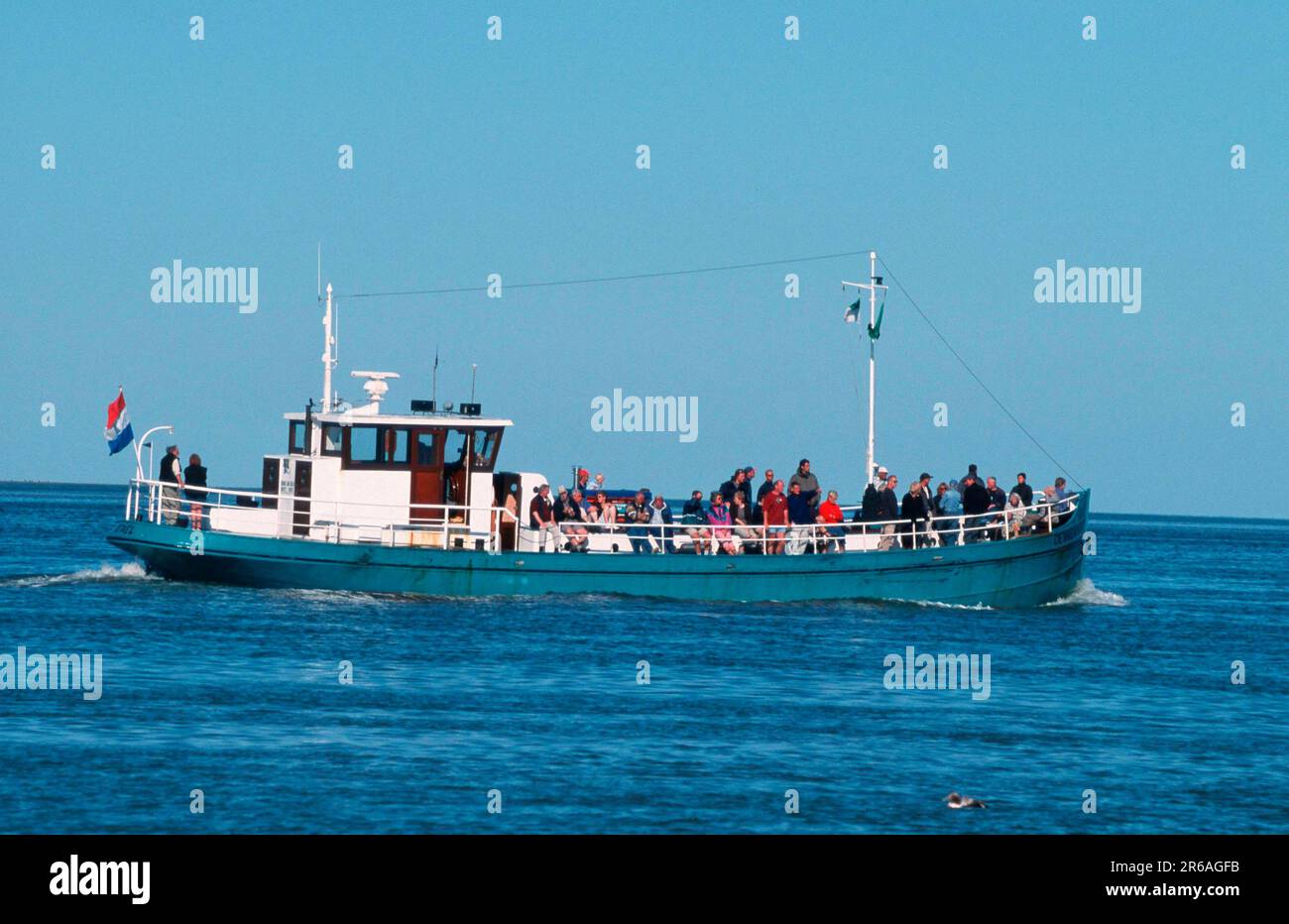 Tourists on fishing boat, Texel, Netherlands, excursion boat, Europe ...