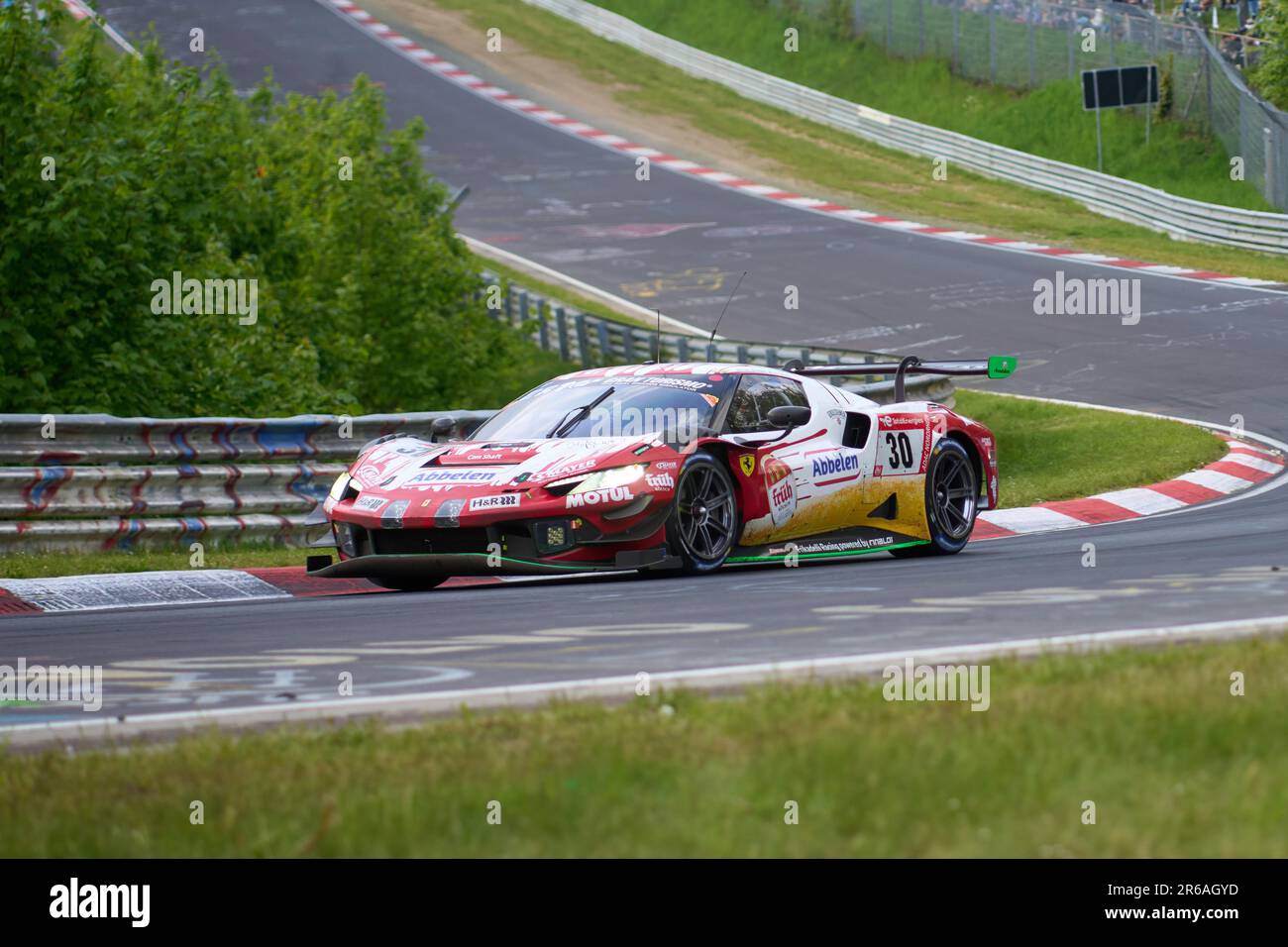 The Ferrari 296 GT3 of the Frikadelli Racing team with Earl Bamber ...