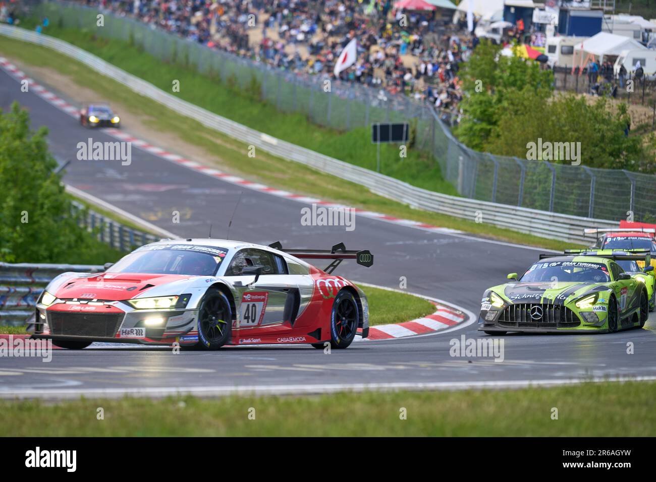 The Audi R8 LMS of Team Audi Sport Team Scherer PHX with Timo Scheider ...