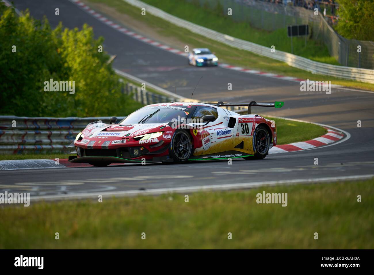 The Ferrari 296 GT3 of the Frikadelli Racing team with Earl Bamber ...
