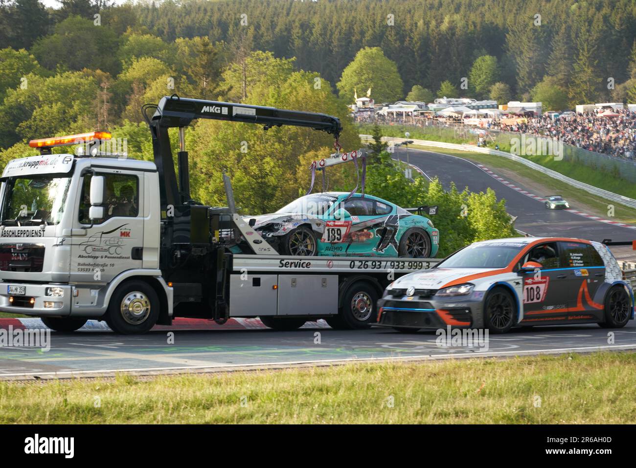 Tow truck at the Nuerburgring race track 24-hour race Nuerburg ...