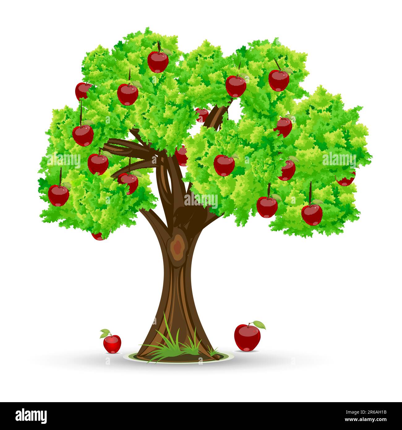 illustration of apple tree on white background Stock Vector Image & Art ...