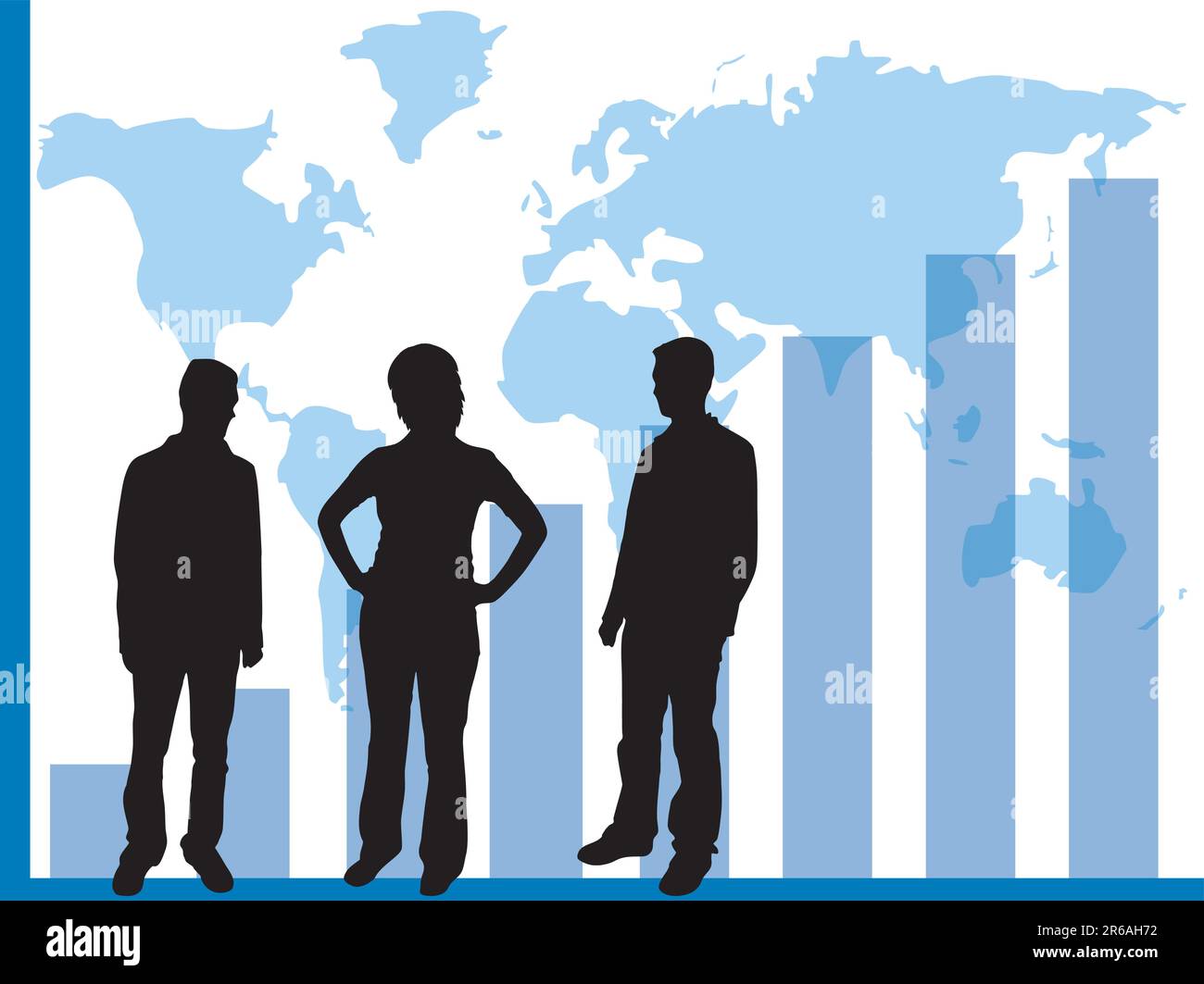 Business graphs showing progress and sucess, with business people ...