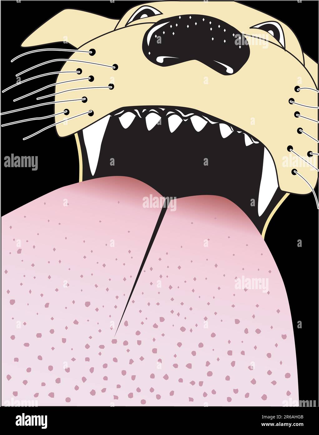 Vector illustration of a licking dog close-up Stock Vector Image & Art ...