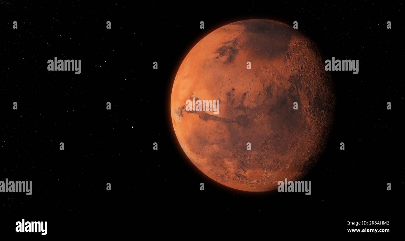 Mars planet on space with starry sky Stock Photo - Alamy