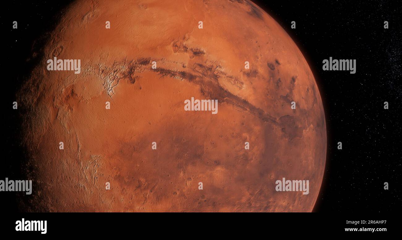 Mars planet on space with starry sky Stock Photo - Alamy