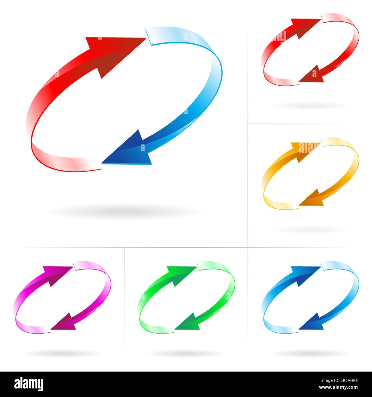 Set #4 of different colored arrow circles isolated on the white Stock ...