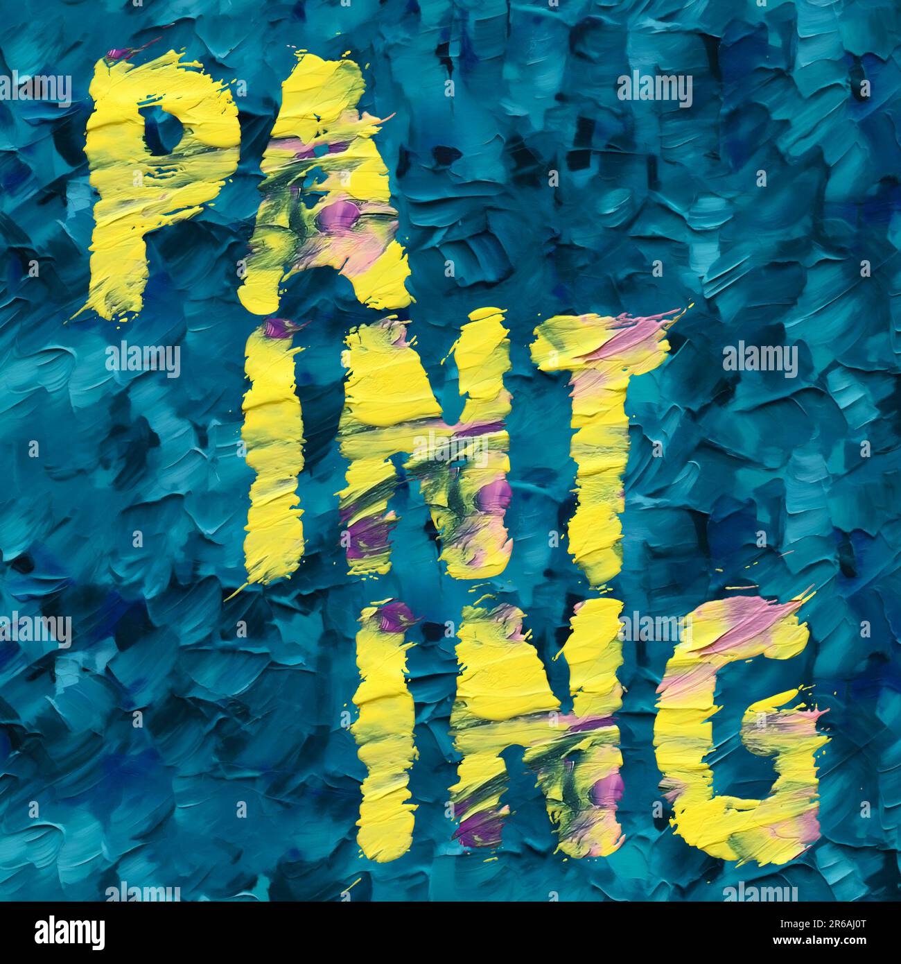 painting, word made of multicolored brush strokes, 3d rendering Stock ...