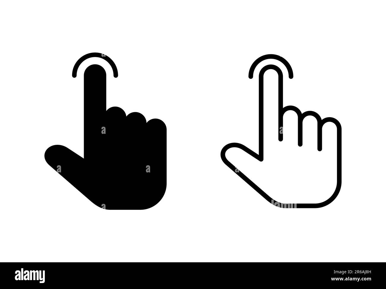Hand cursor icon set. cursor icon vector. hand cursor icon click Stock ...